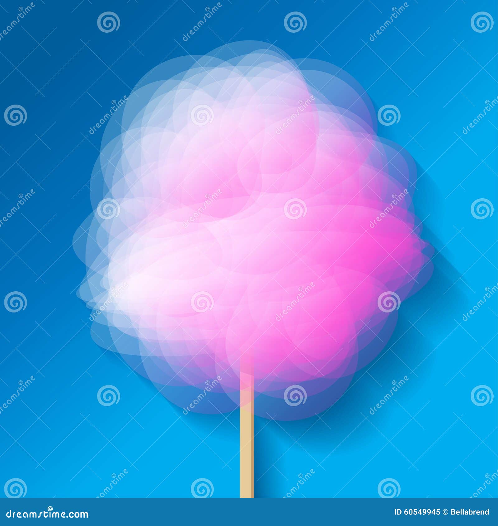 Candy Floss White on a Blue Sky Background. Stock Vector - Illustration ...