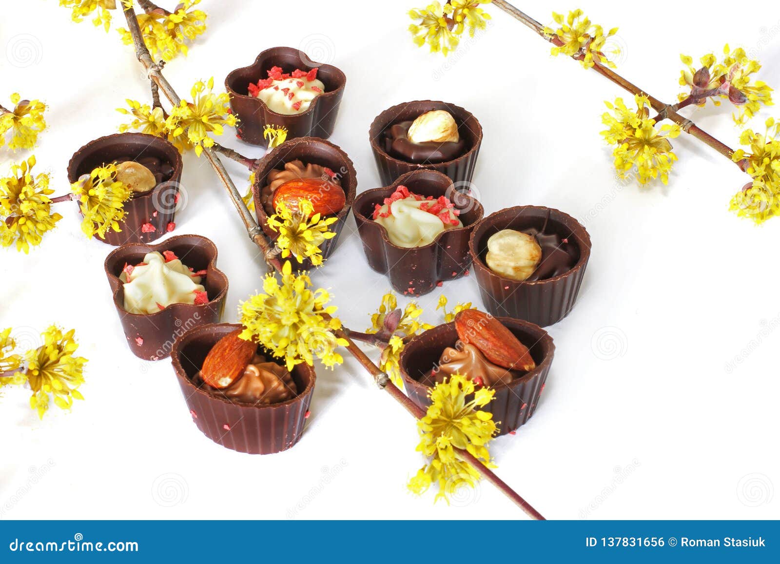 Candy and Flowers on White Background Stock Photo - Image of abstract ...