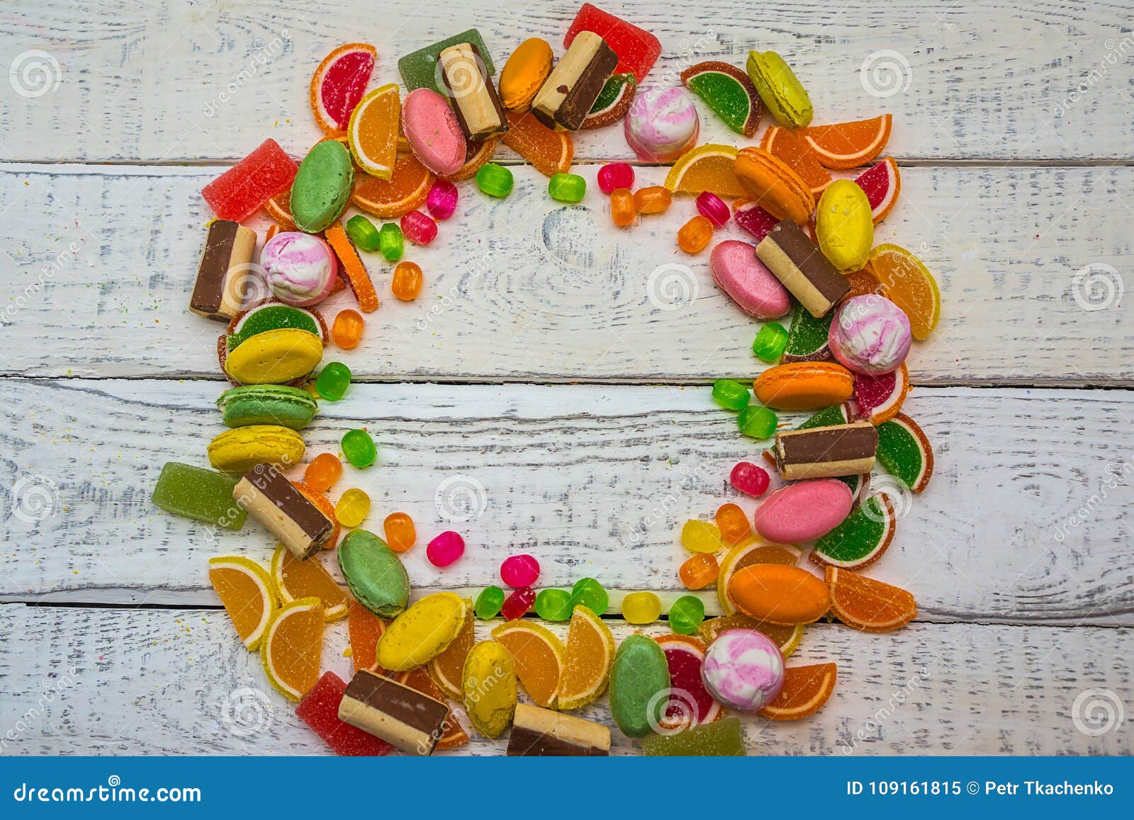Candy in the Form of a Circle for Postcards Stock Image - Image of ...