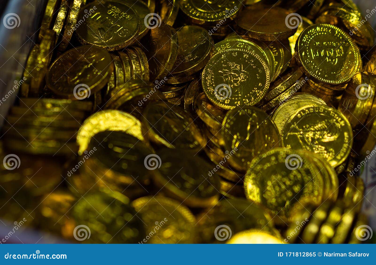 Candy in the Form of Coins in a Box Stock Image - Image of coins, money ...