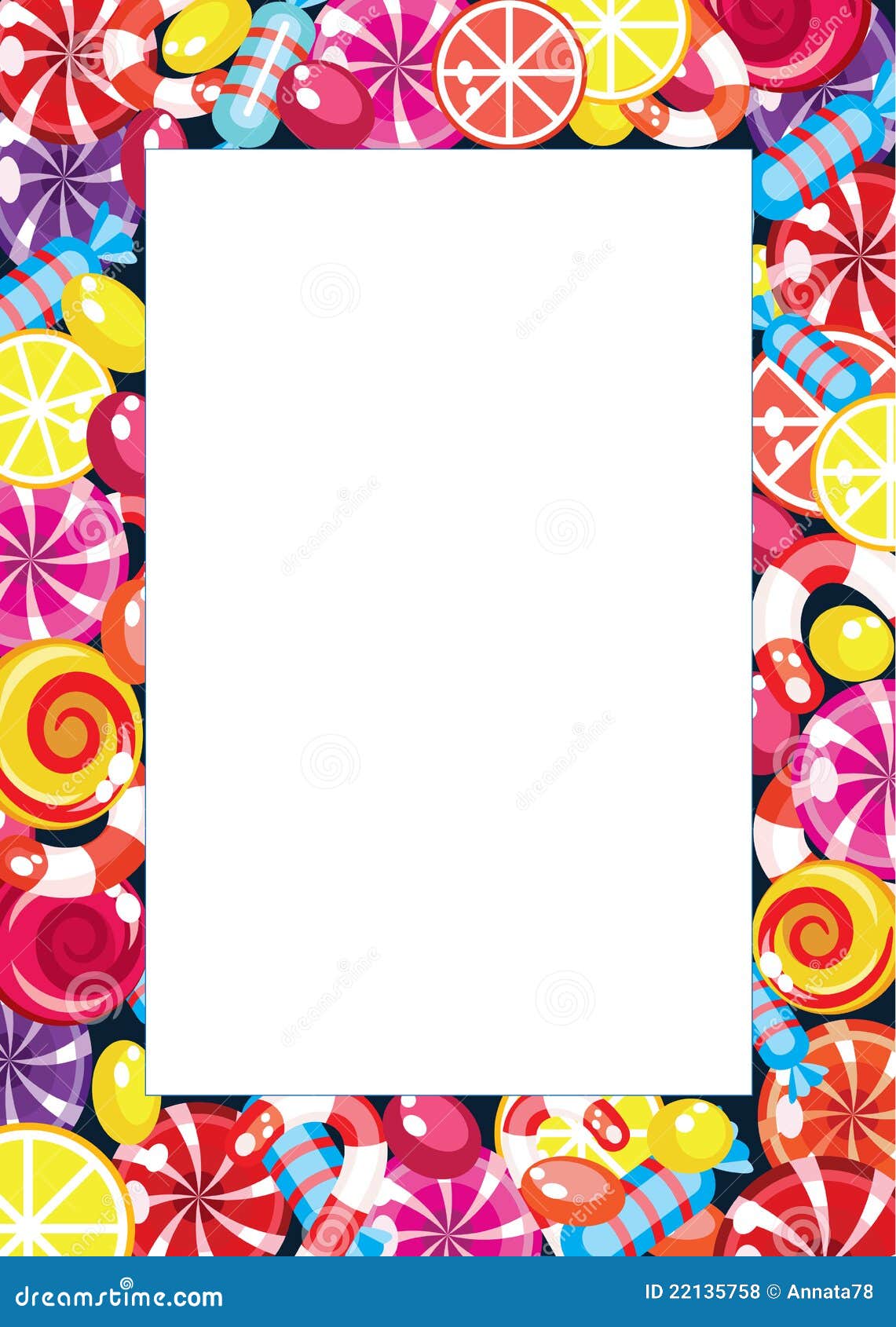 Candy frame stock vector. Illustration of closeup, candy - 22135758