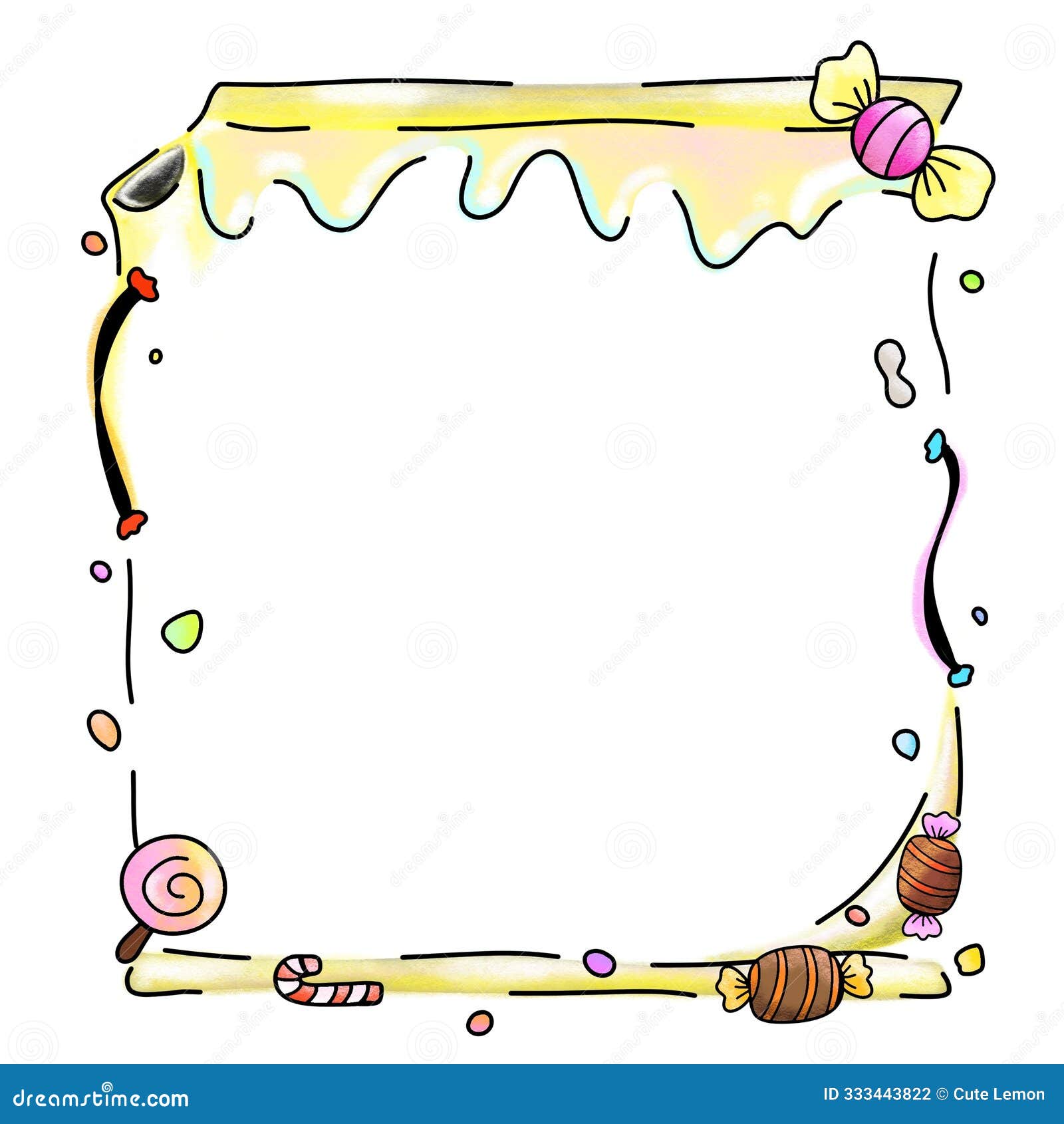 Candy Decoration Photo Frame Border Design Background Illustration ...