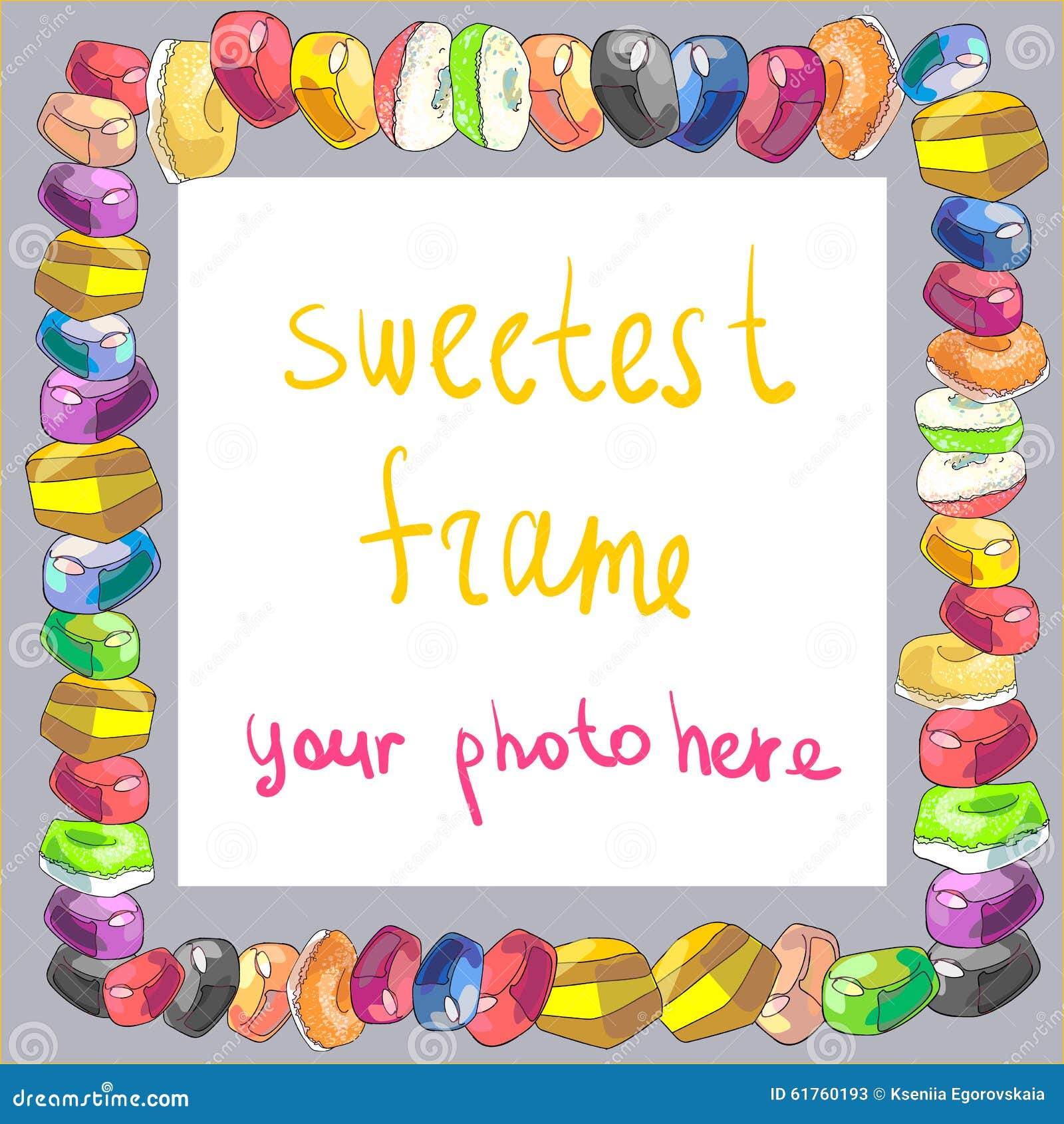 Candy frame stock vector. Illustration of banner, products - 61760193