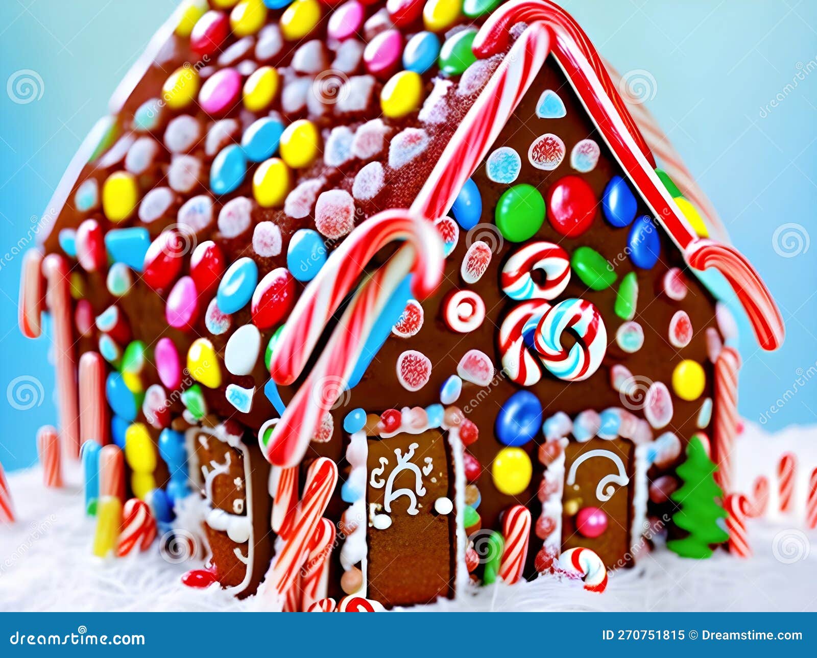 Candy Gingerbread House, Generative AI Illustration Stock Image - Image ...