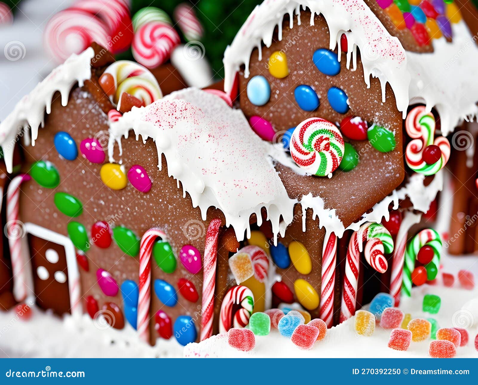 Candy Gingerbread House, Generative AI Illustration Stock Illustration ...