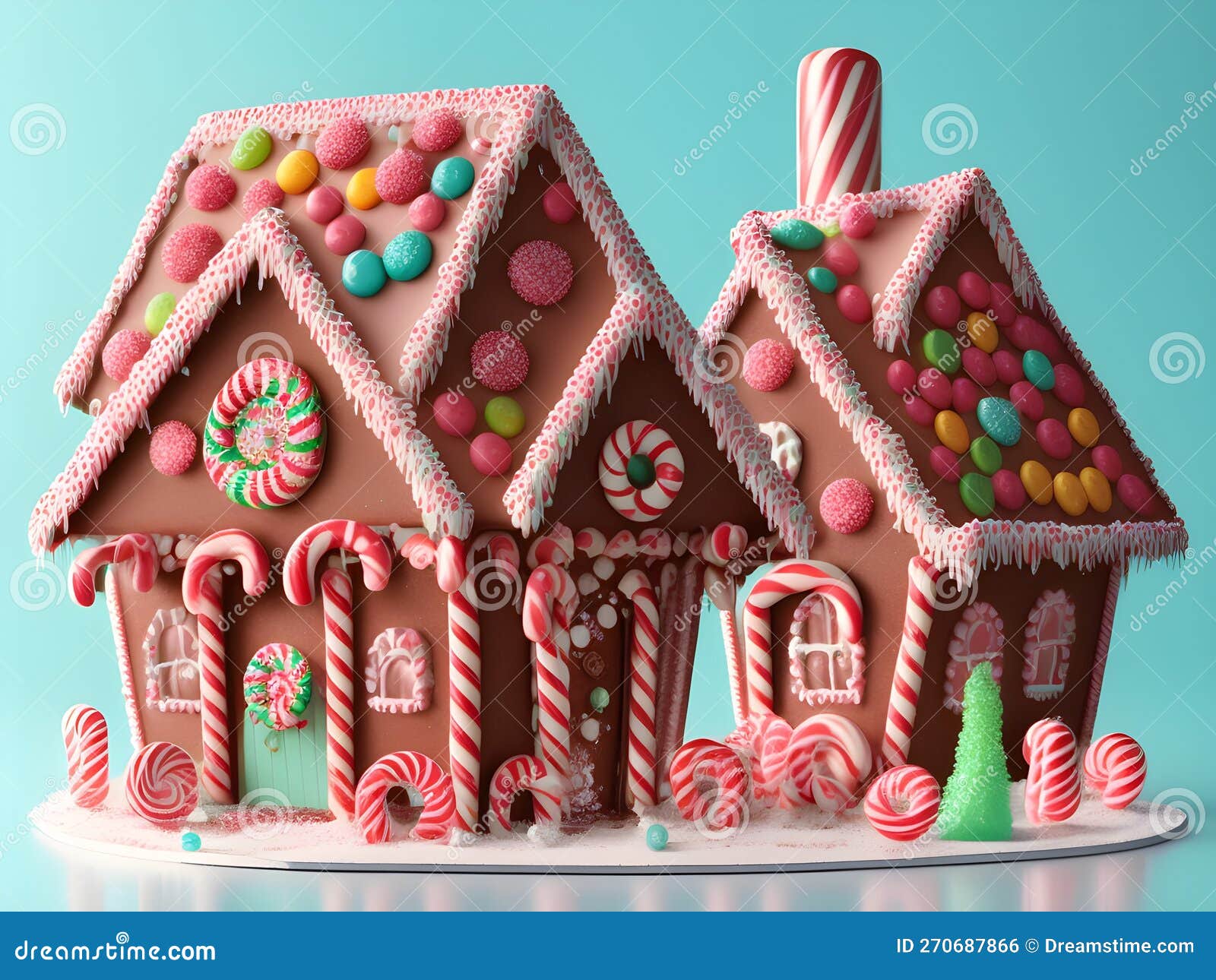 Candy Gingerbread House, Generative AI Illustration Stock Illustration ...