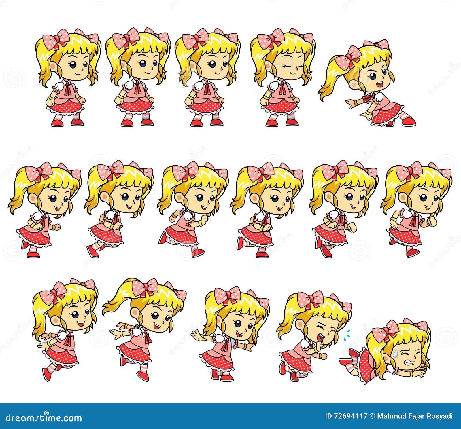Candy Girl Game Sprites Cartoon Vector | CartoonDealer.com #72694117