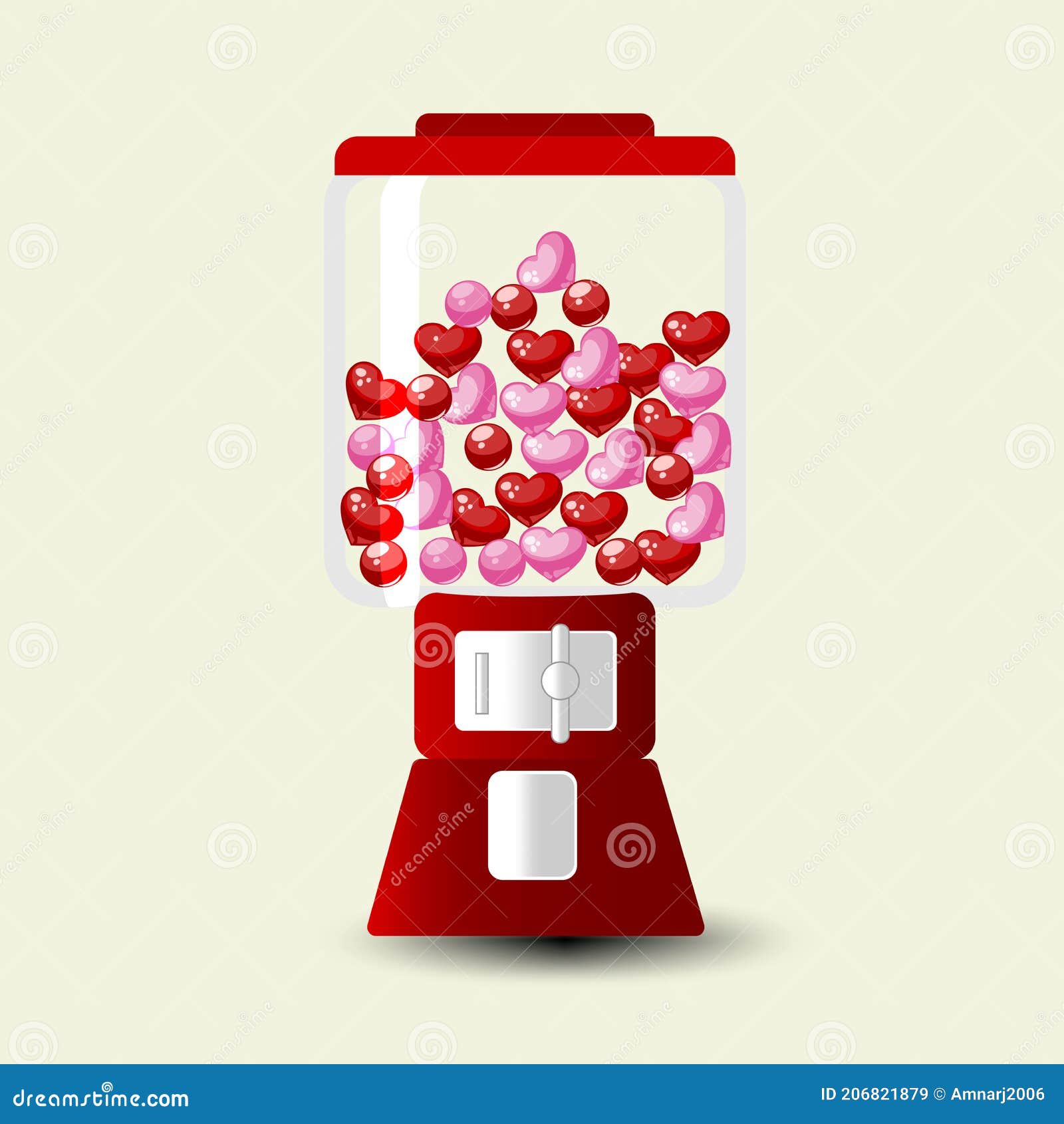Candy Heart Sing in Vintage Gumball Stock Vector - Illustration of ...