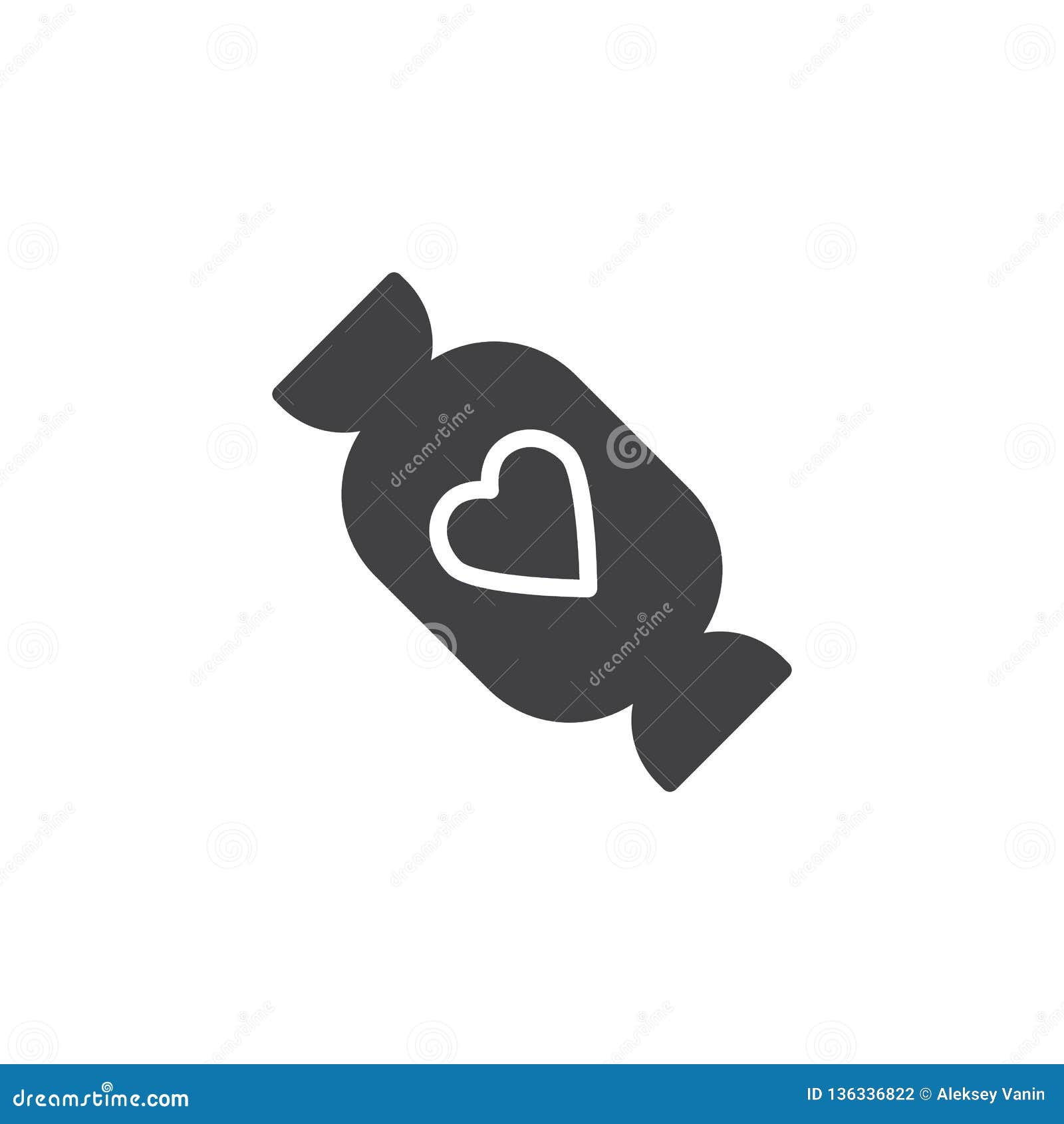 Candy with Heart Vector Icon Stock Vector - Illustration of gift ...