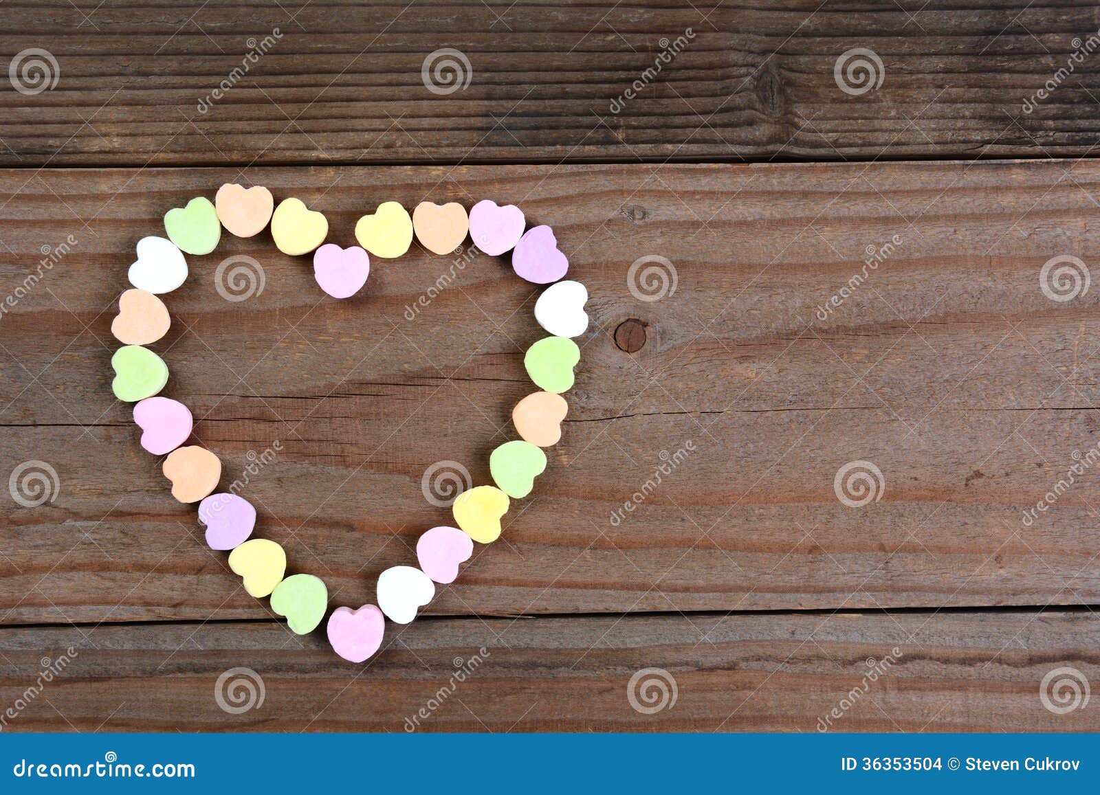 Candy Hearts Arranged in Heart Shape Stock Photo - Image of rustic ...