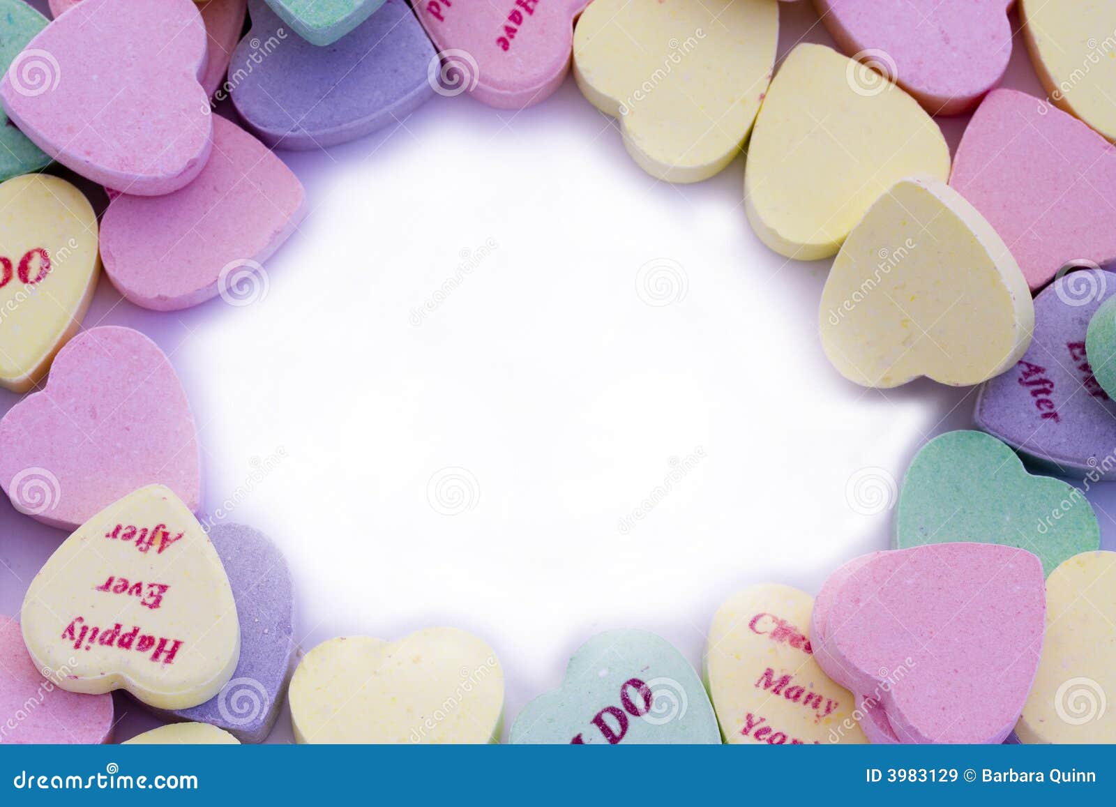 Candy Hearts Border Picture. Image: 3983129