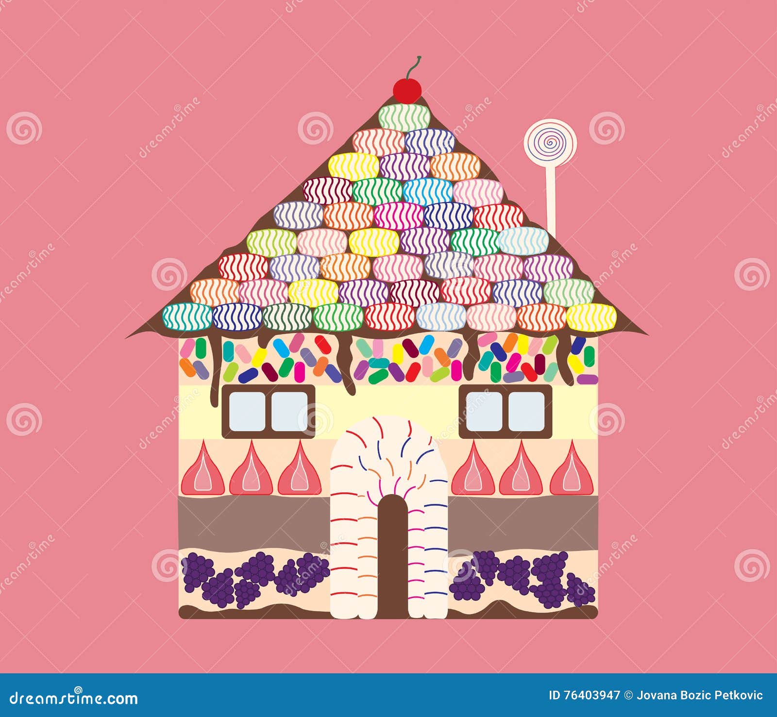 Candy House Cartoon Vector | CartoonDealer.com #76403947