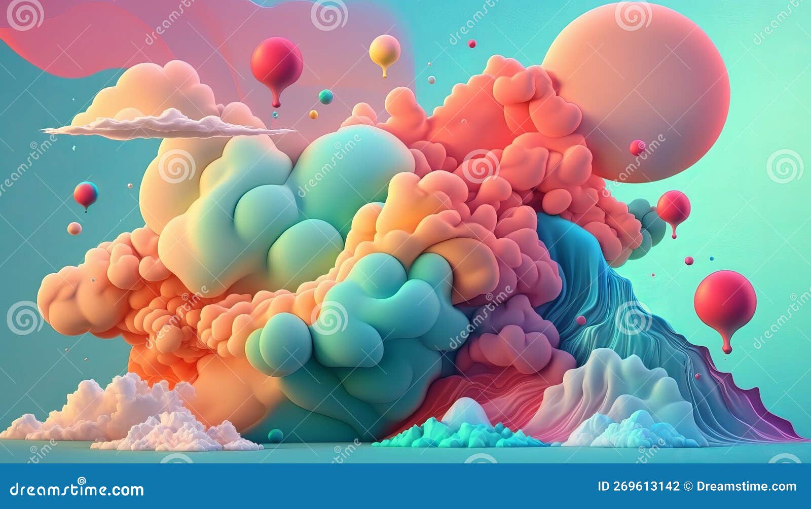 Candy and Ice Cream Composition. UI UX Background Stock Photo - Image ...