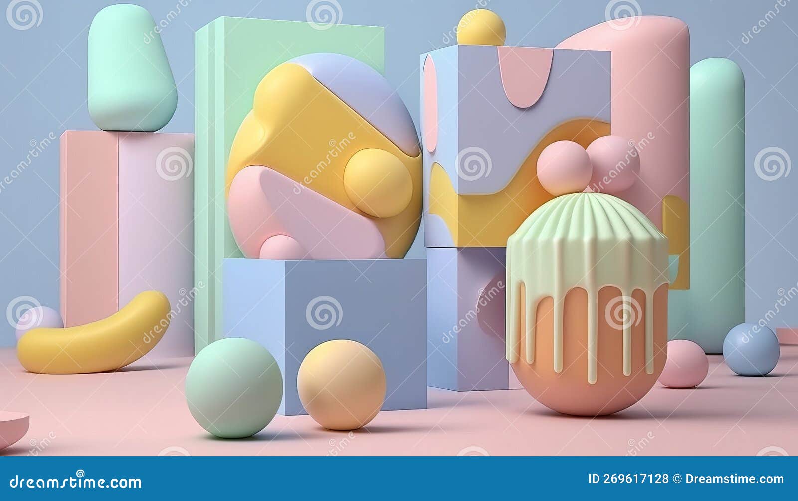 Candy and Ice Cream Composition. UI UX Background Stock Illustration ...