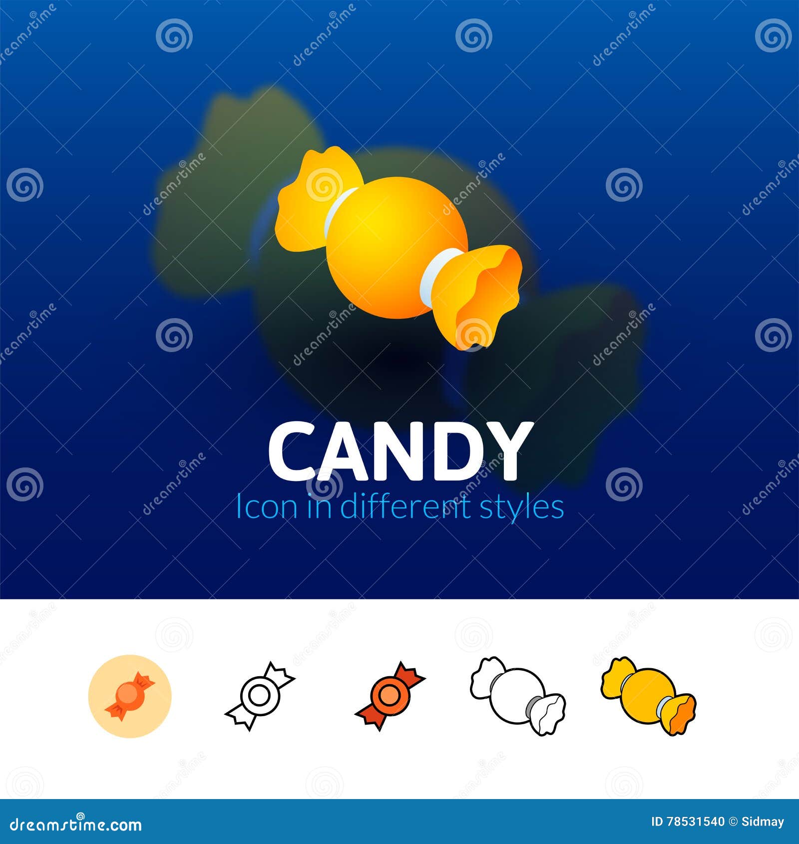 Candy Icon in Different Style Stock Vector - Illustration of element ...