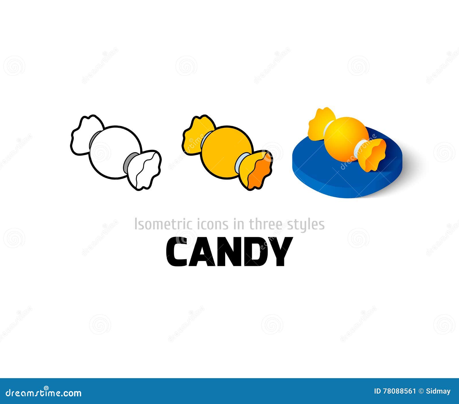 Candy Icon in Different Style Stock Vector - Illustration of caramel ...