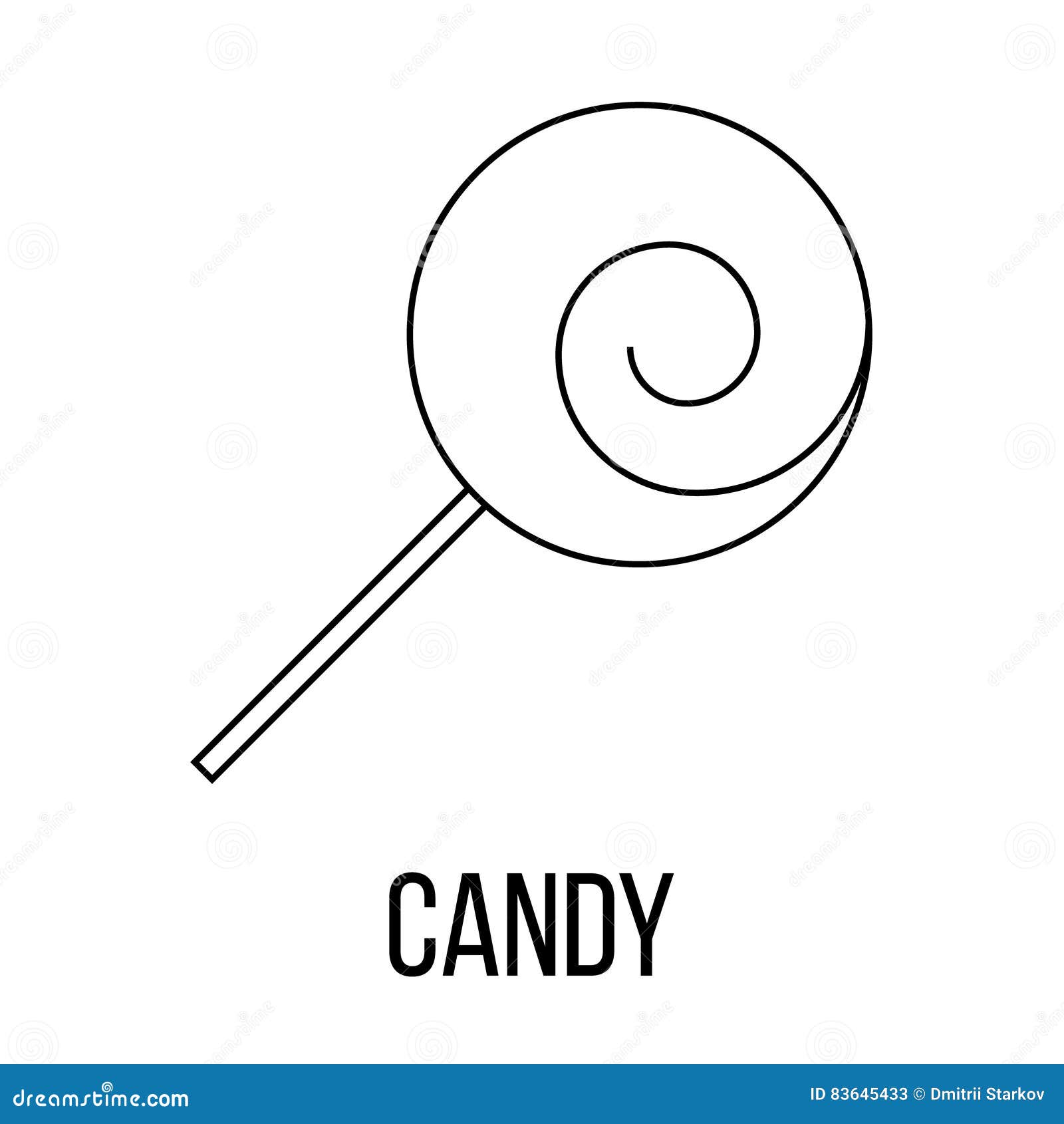 Candy Icon or Logo Line Art Style. Stock Vector - Illustration of ...