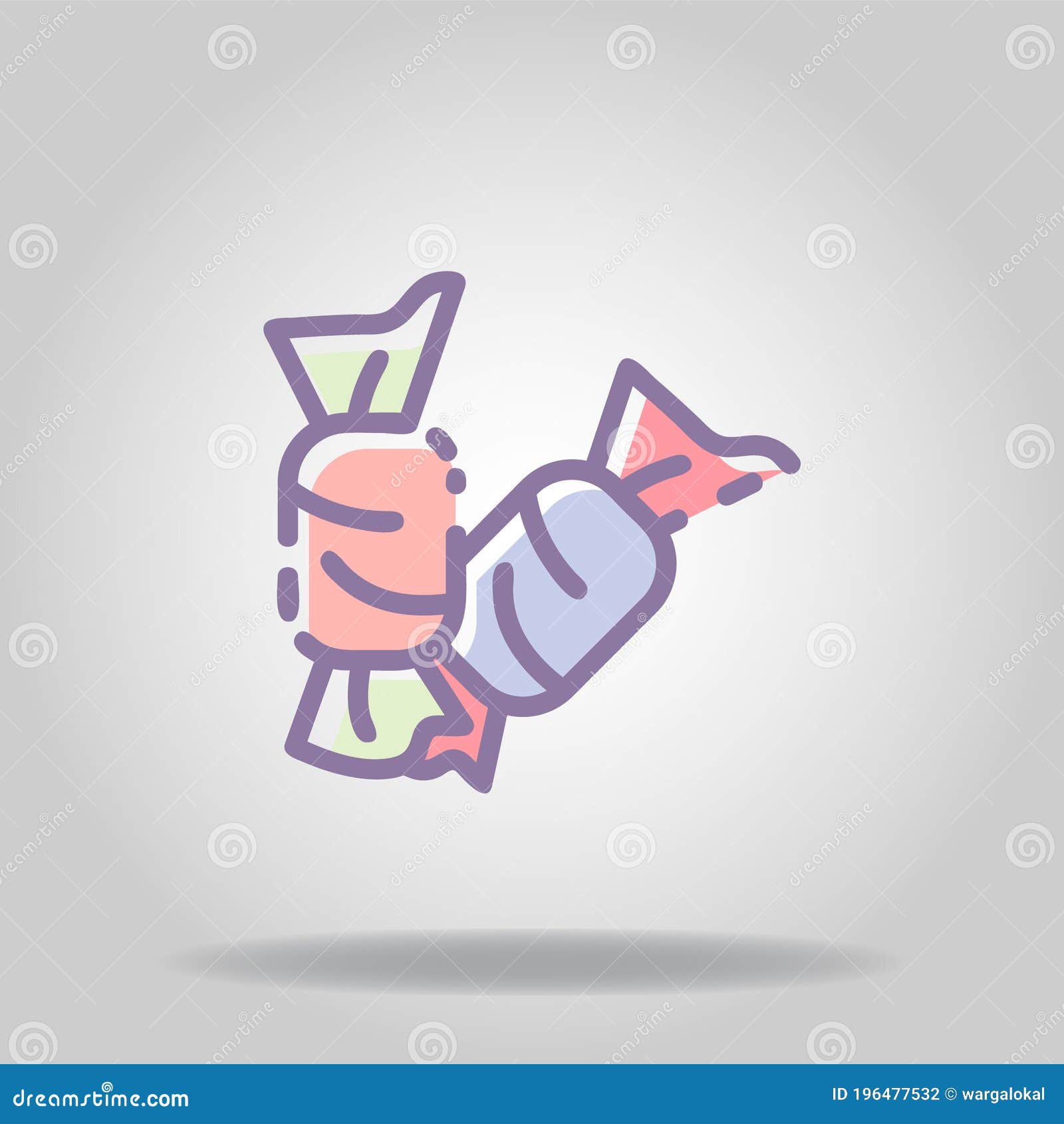 Candy Icon or Logo in Pastel Color Stock Vector - Illustration of meal ...