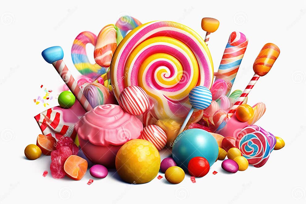 Candy Isolated on White Background. Generated by AI Stock Illustration ...