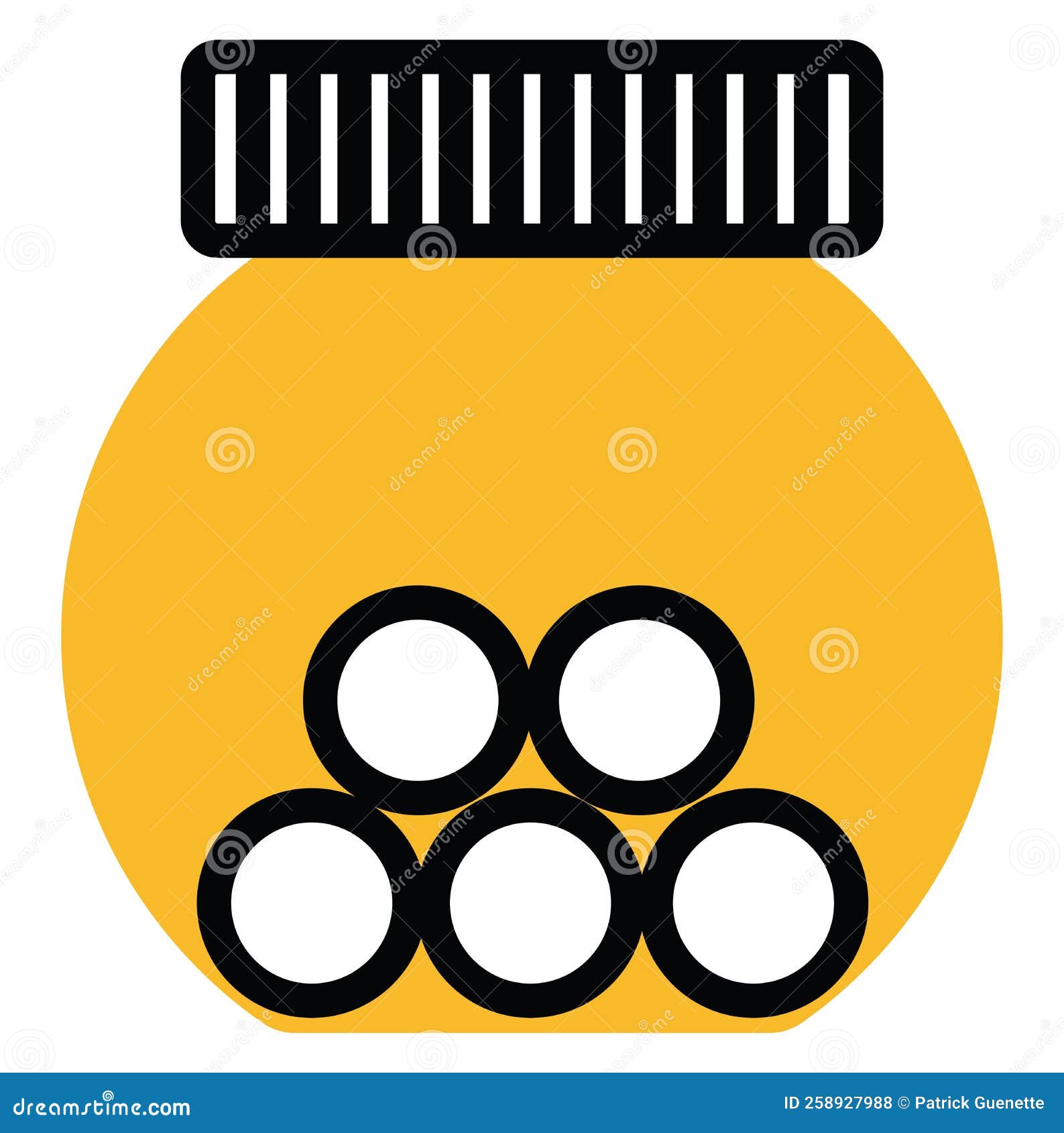 Candy jar, icon stock vector. Illustration of celebration - 258927988