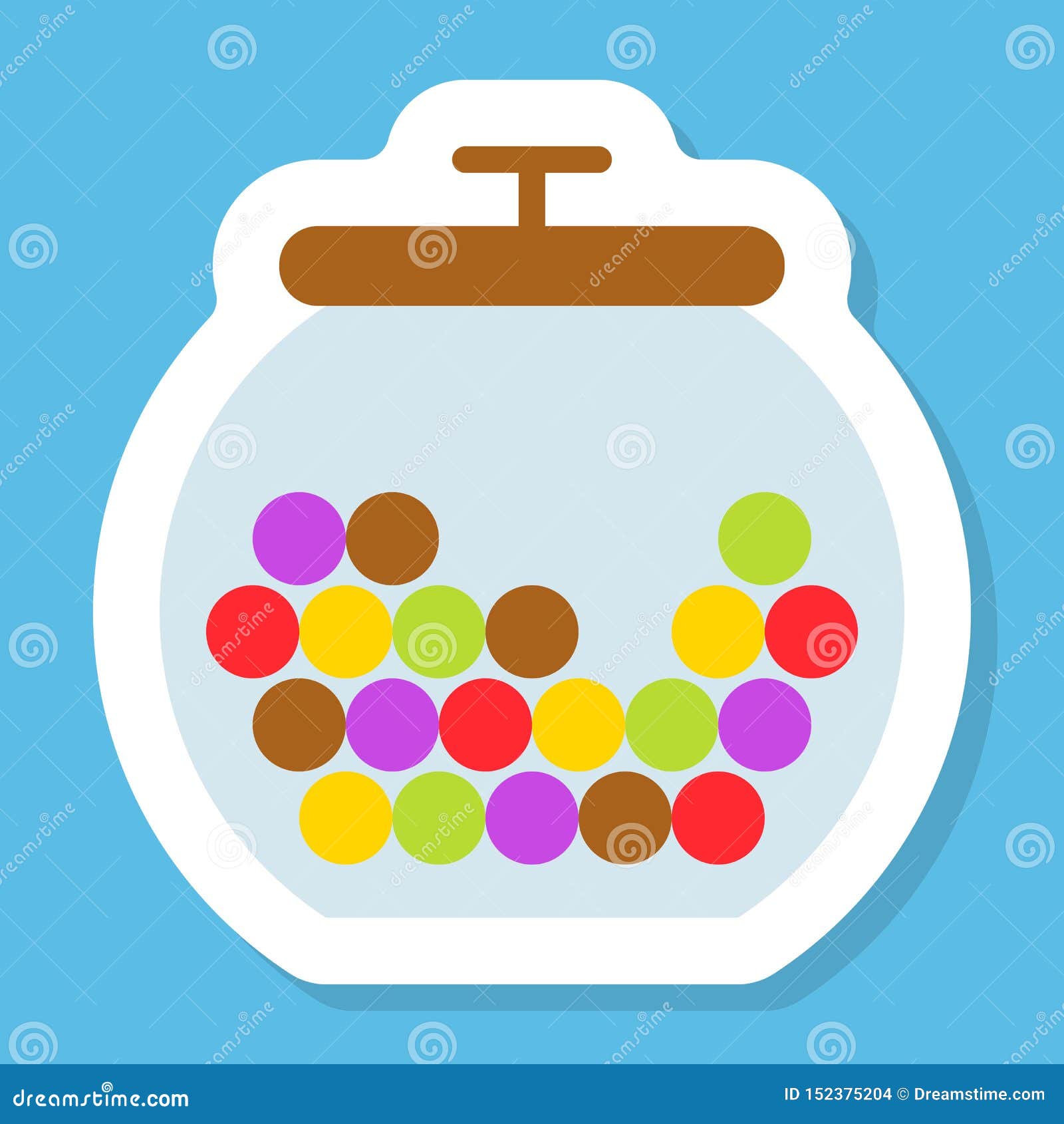 Candy Jar Sticker Vector, Isolated Flat Stye Icon Stock Vector ...