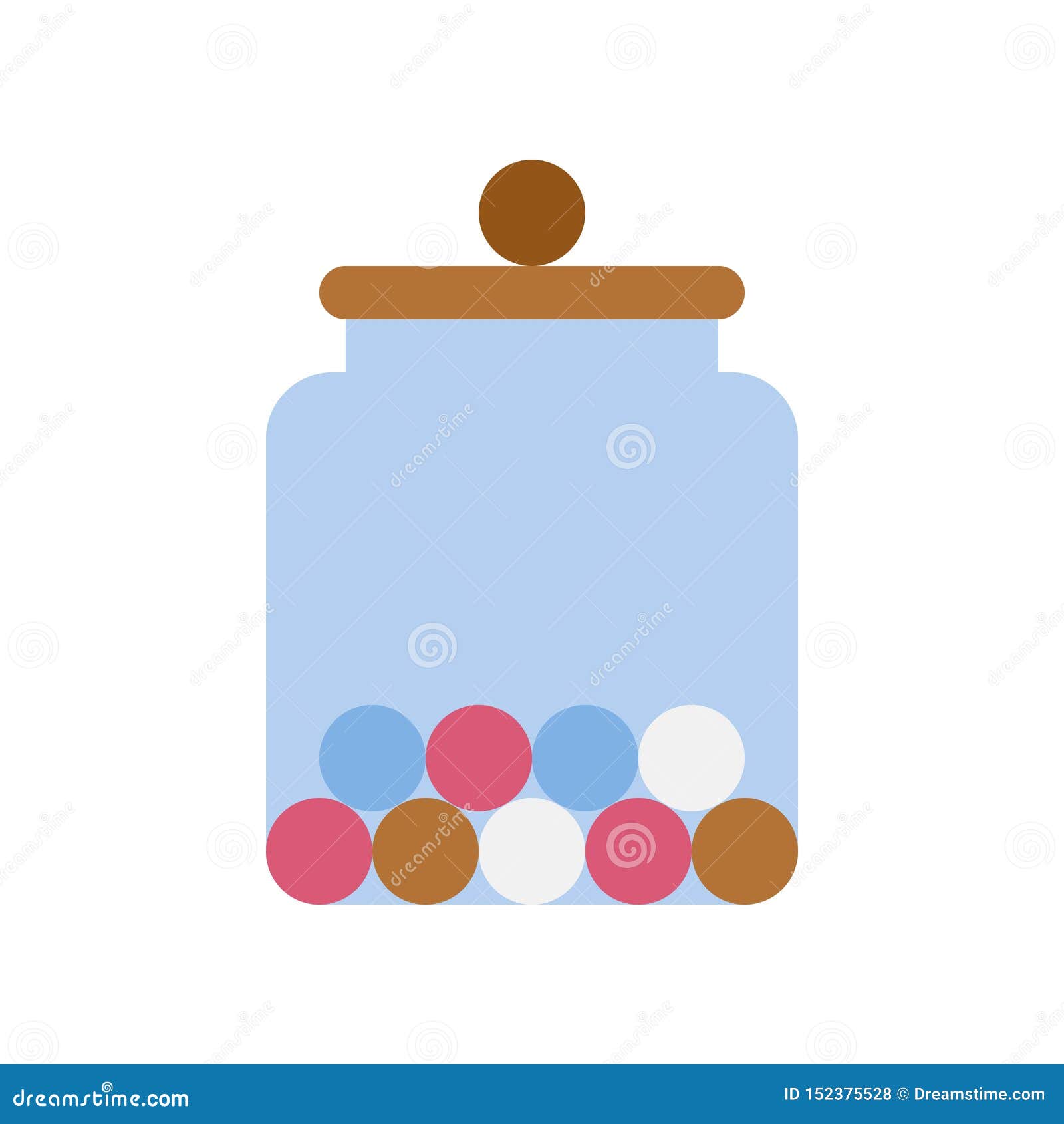 Candy Jar Vector Illustration, Isolated Flat Stye Icon Stock Vector ...