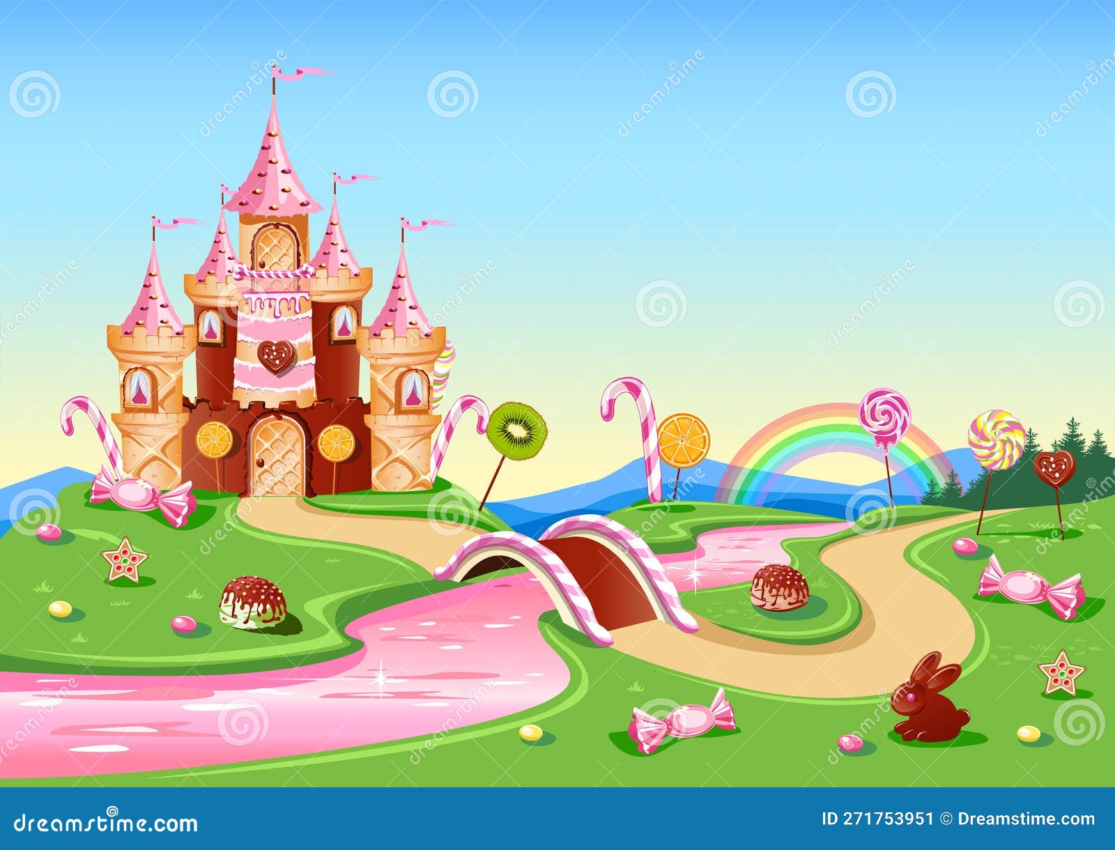 Castle cake stock vector. Illustration of chocolate - 271753951