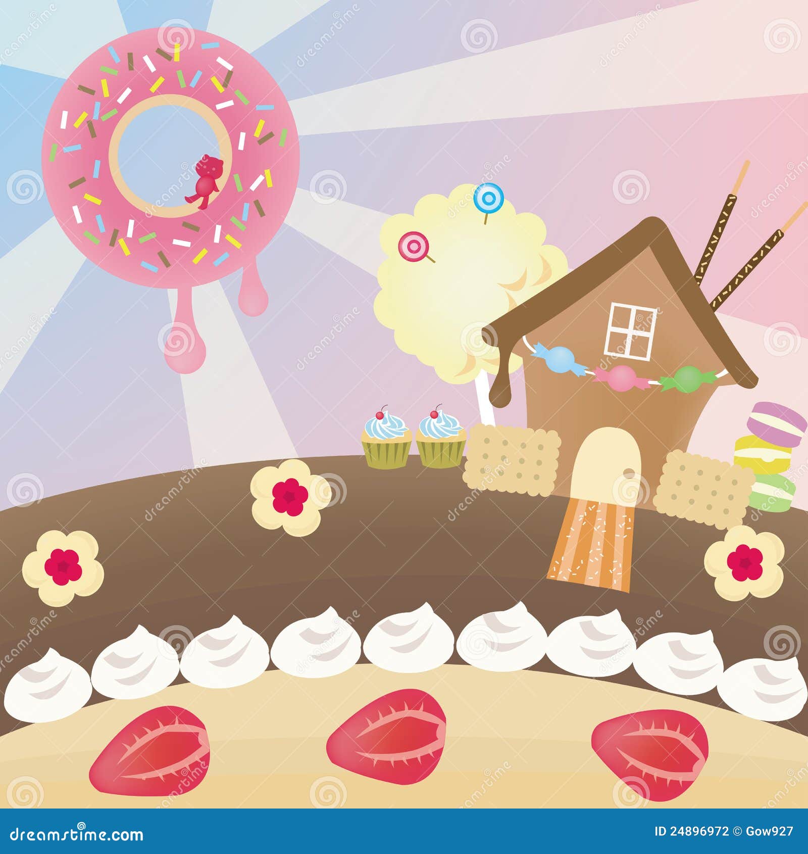 Candy landscape (vector) stock vector. Illustration of dream - 24896972