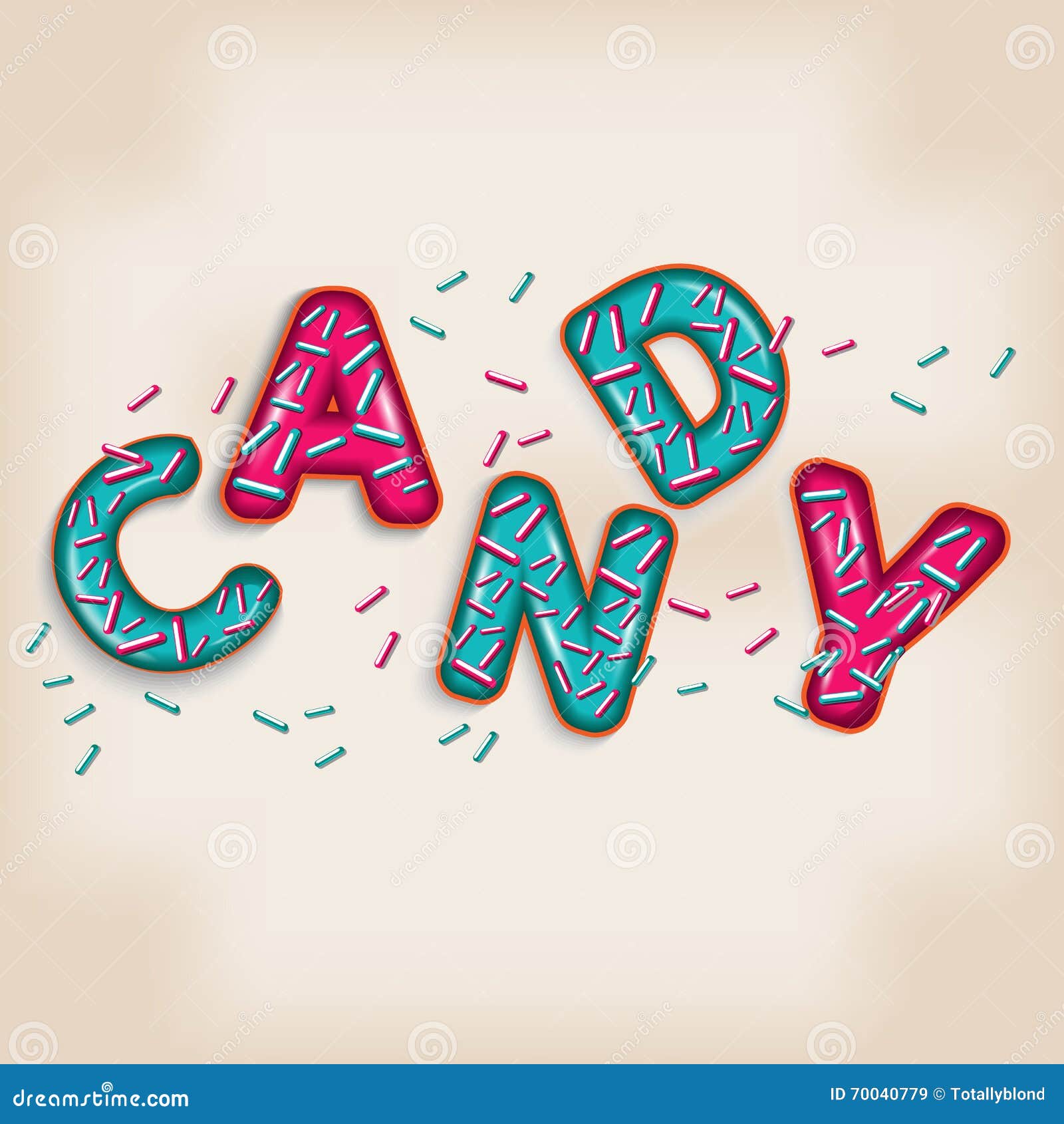 Candy Logo Design 3d Letters Stock Vector - Illustration of round, flat ...