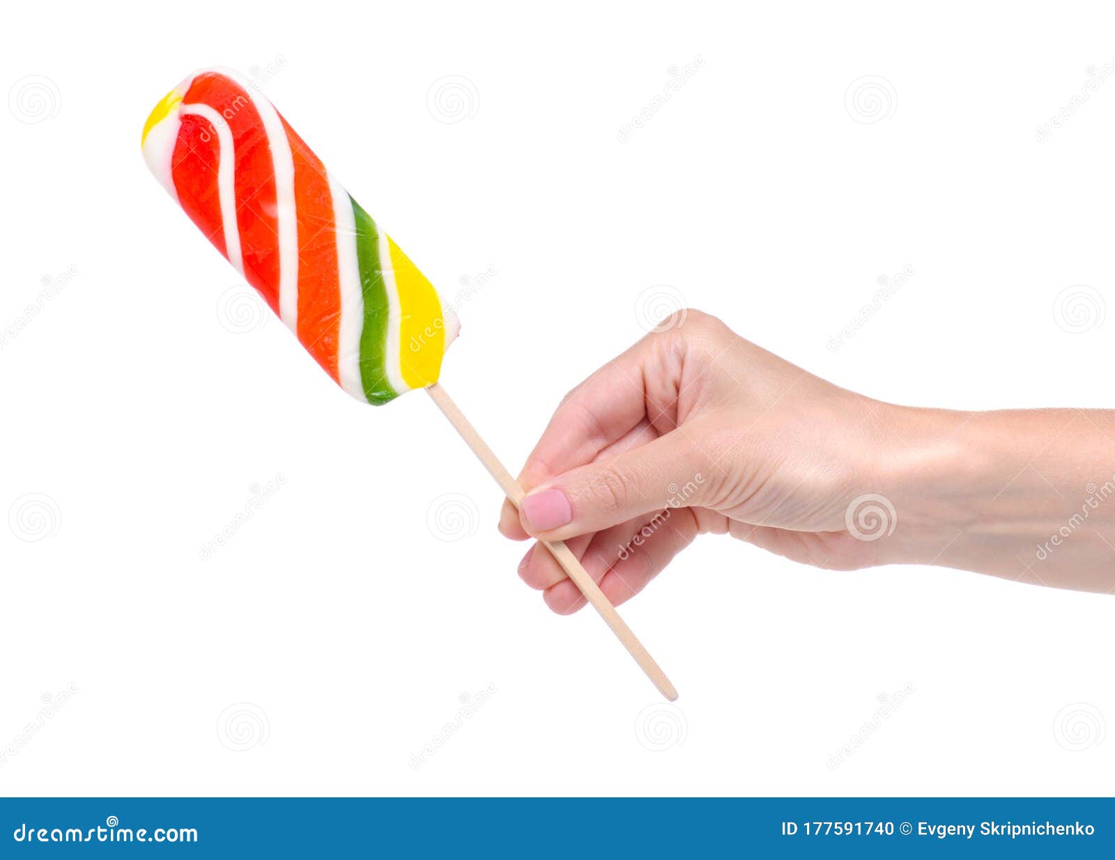 Candy lollipop in hand stock photo. Image of color, lollypop - 177591740