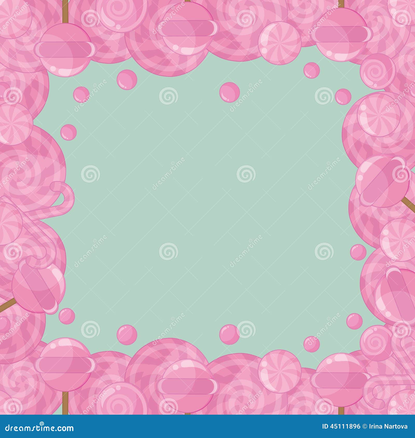 Candy lollipops frame stock vector. Illustration of design - 45111896