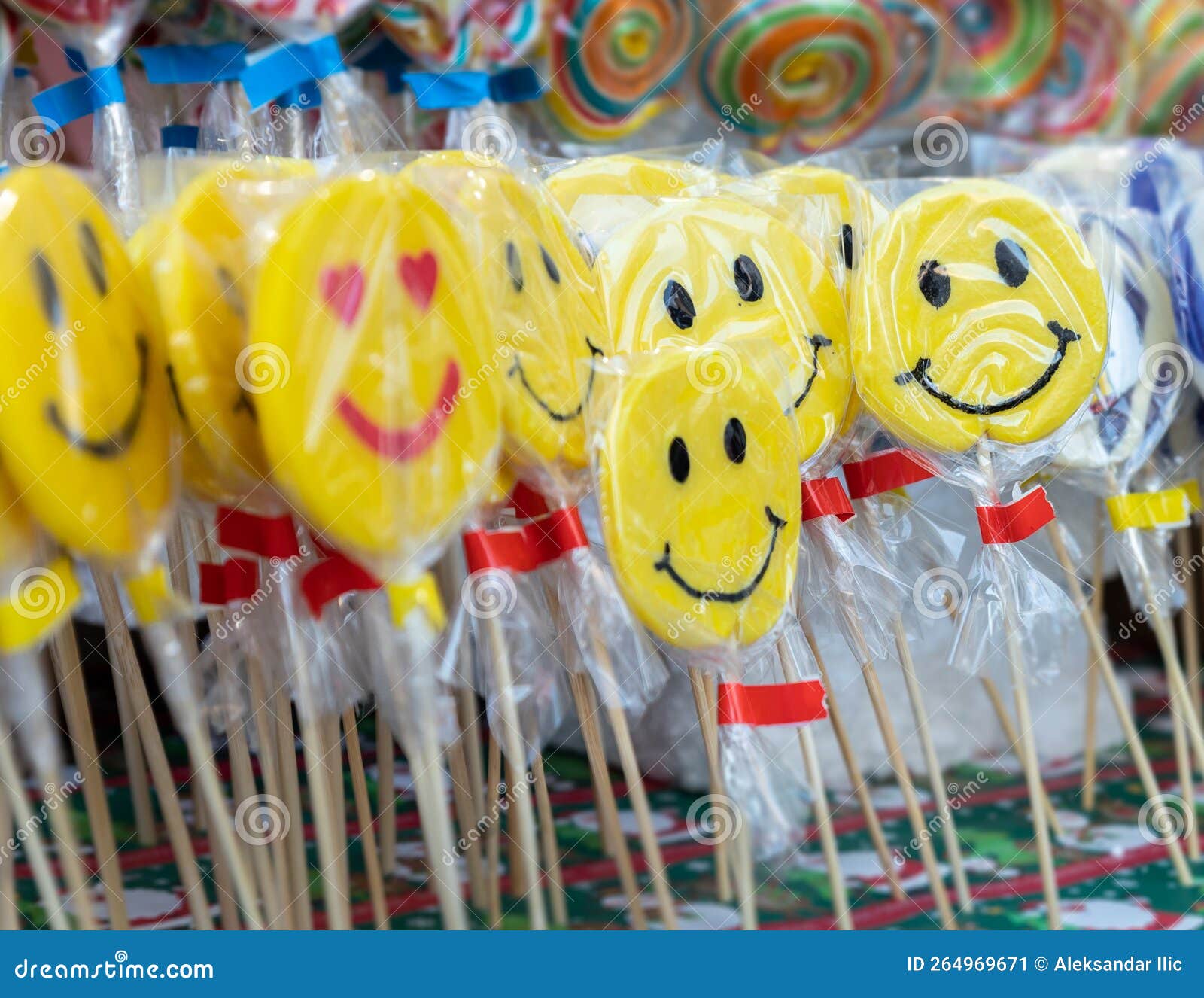 Candy Lollipops with Smiling Emoticon on the Stand Editorial Photo ...