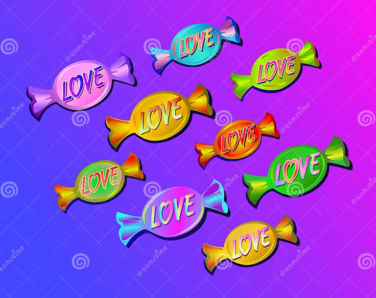 Candy love stock illustration. Illustration of shape - 65110410