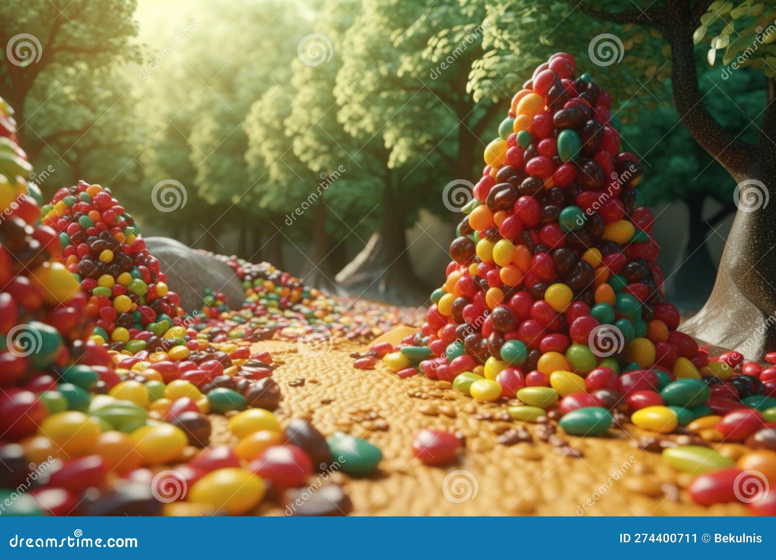 A Candy Lover S Dream A Forest Scene With Delicious Jellybean Trees Generative Ai Stock