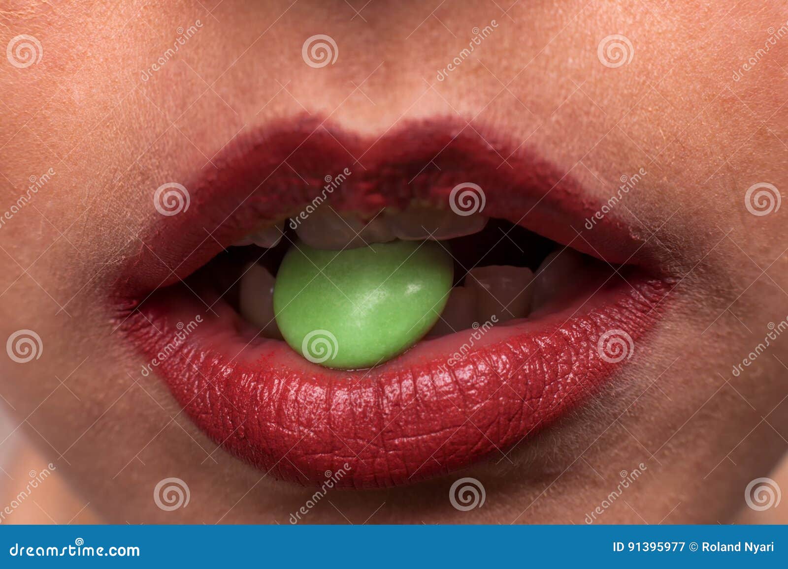 Candy in mouth stock image. Image of human, fashion, juicy - 91395977
