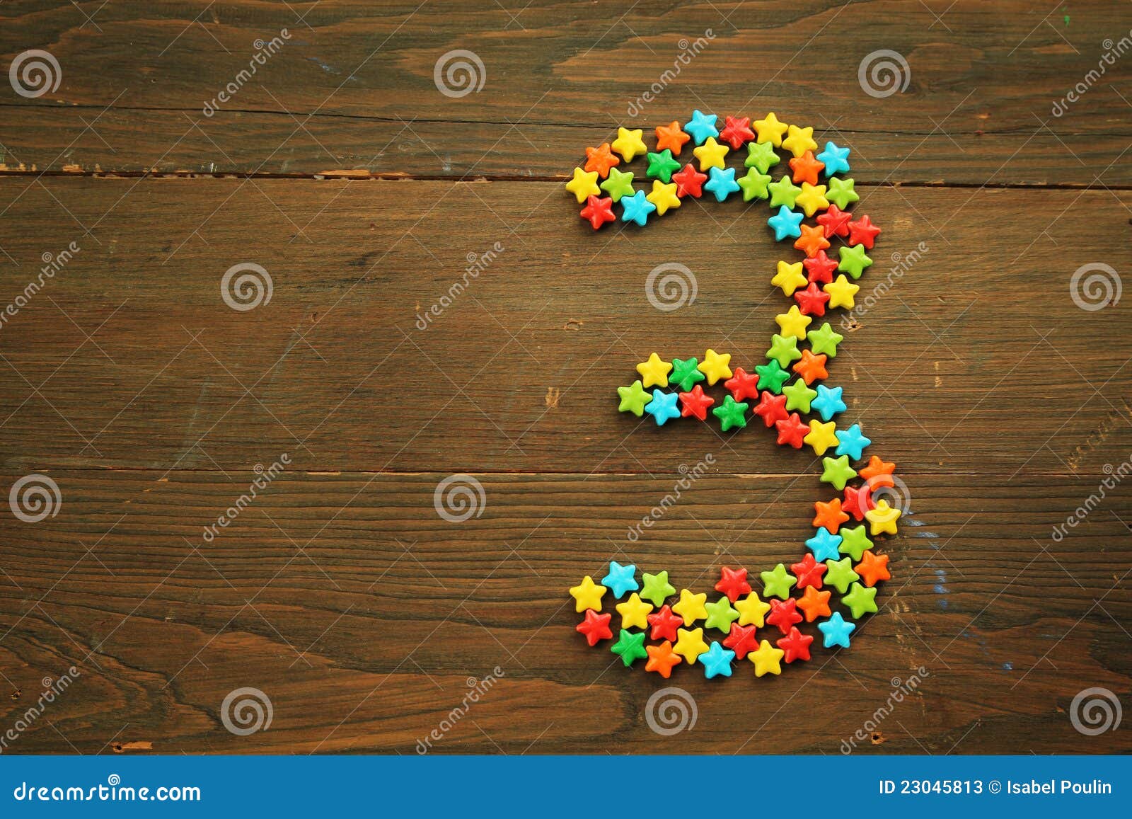 Number Three Made From Color Rainbow Paper Clips On White Royalty-Free ...