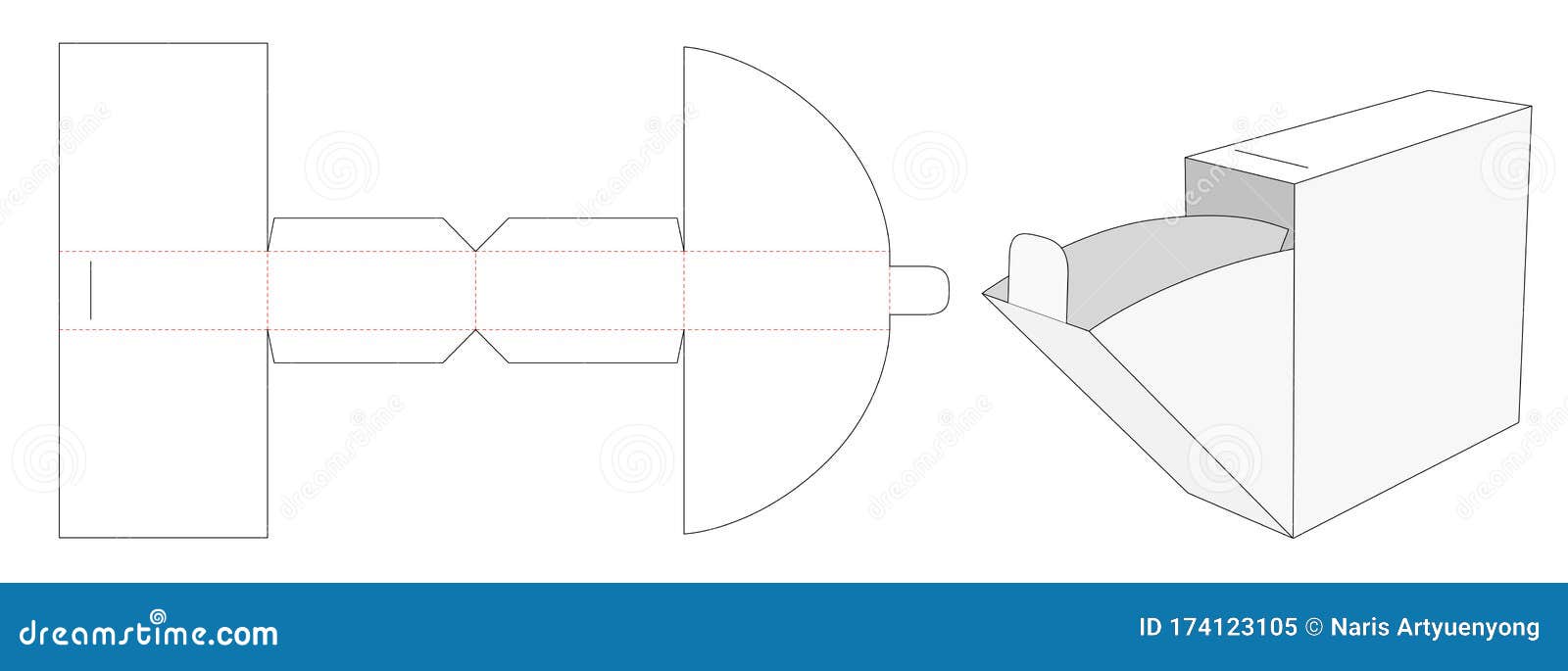 Candy Packaging Box Die Cut Template Stock Vector - Illustration of ...