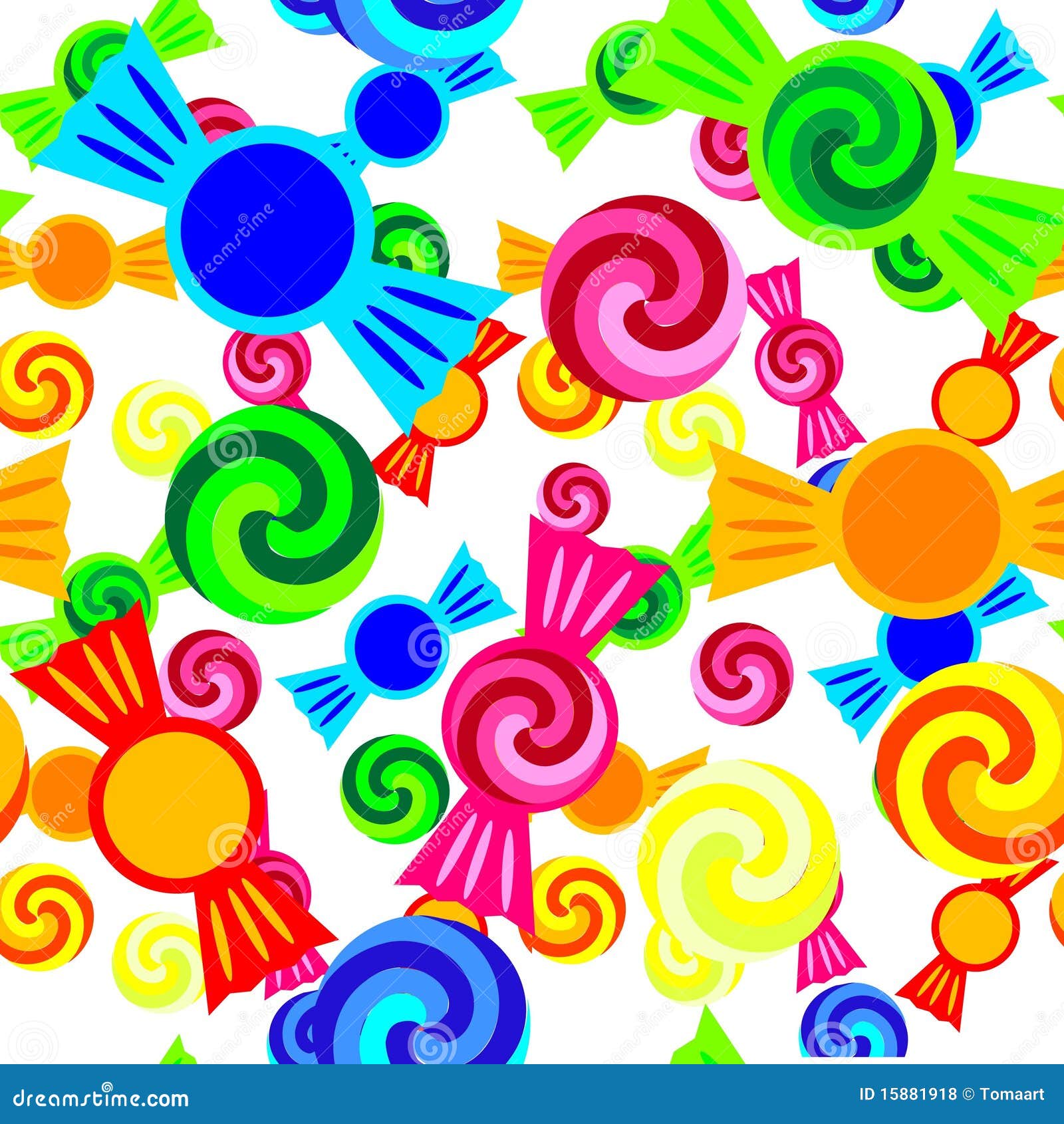 Candy pattern stock vector. Illustration of orange, bonbon - 15881918