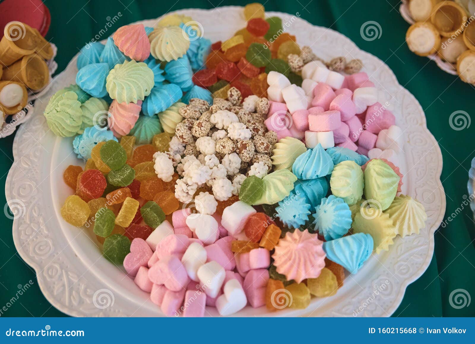 Candy in a Plate on the Table Stock Photo - Image of pastry, food ...