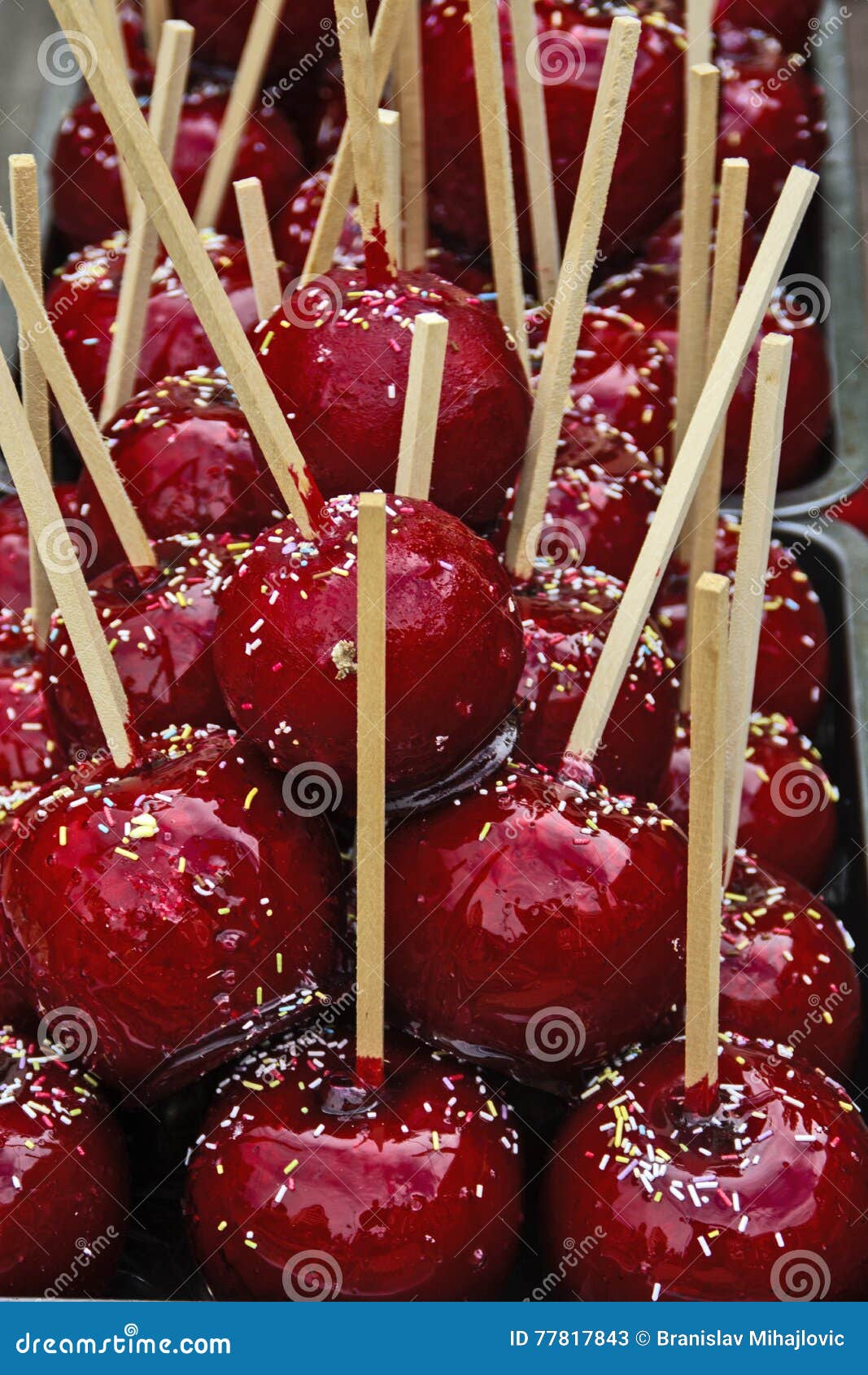 Candy red apples stock image. Image of sugar, selling - 77817843