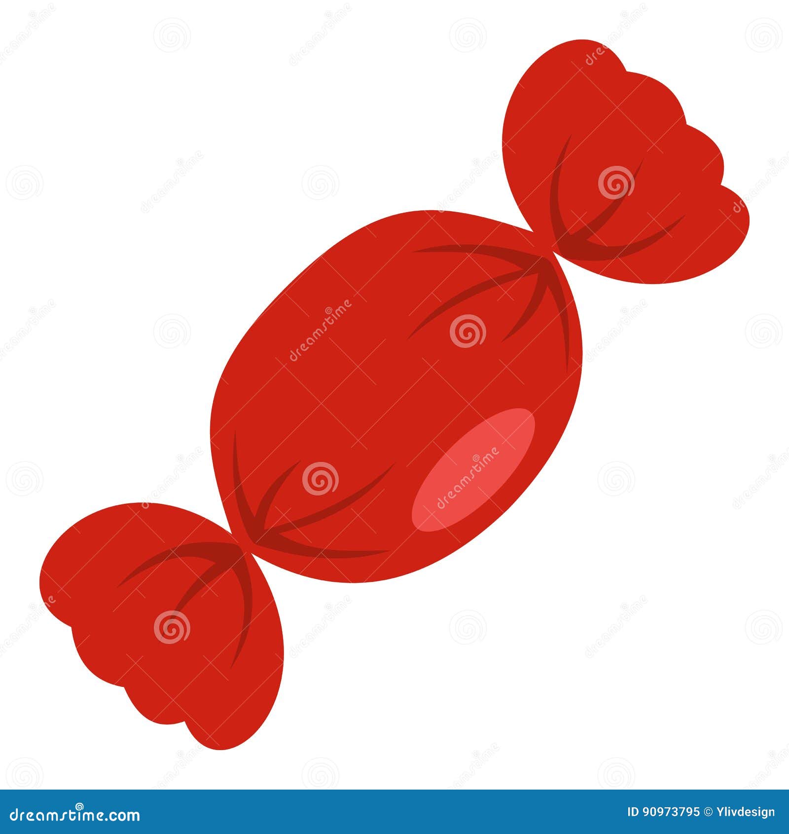 Candy in Red Wrap Icon Isolated Stock Vector - Illustration of caramel ...
