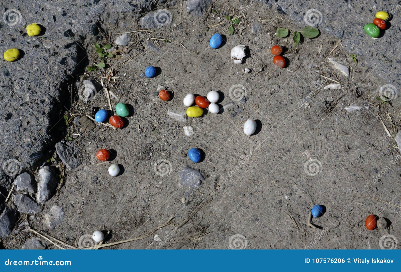 Candy on the Road Scattered Casually . Stock Photo - Image of candy ...