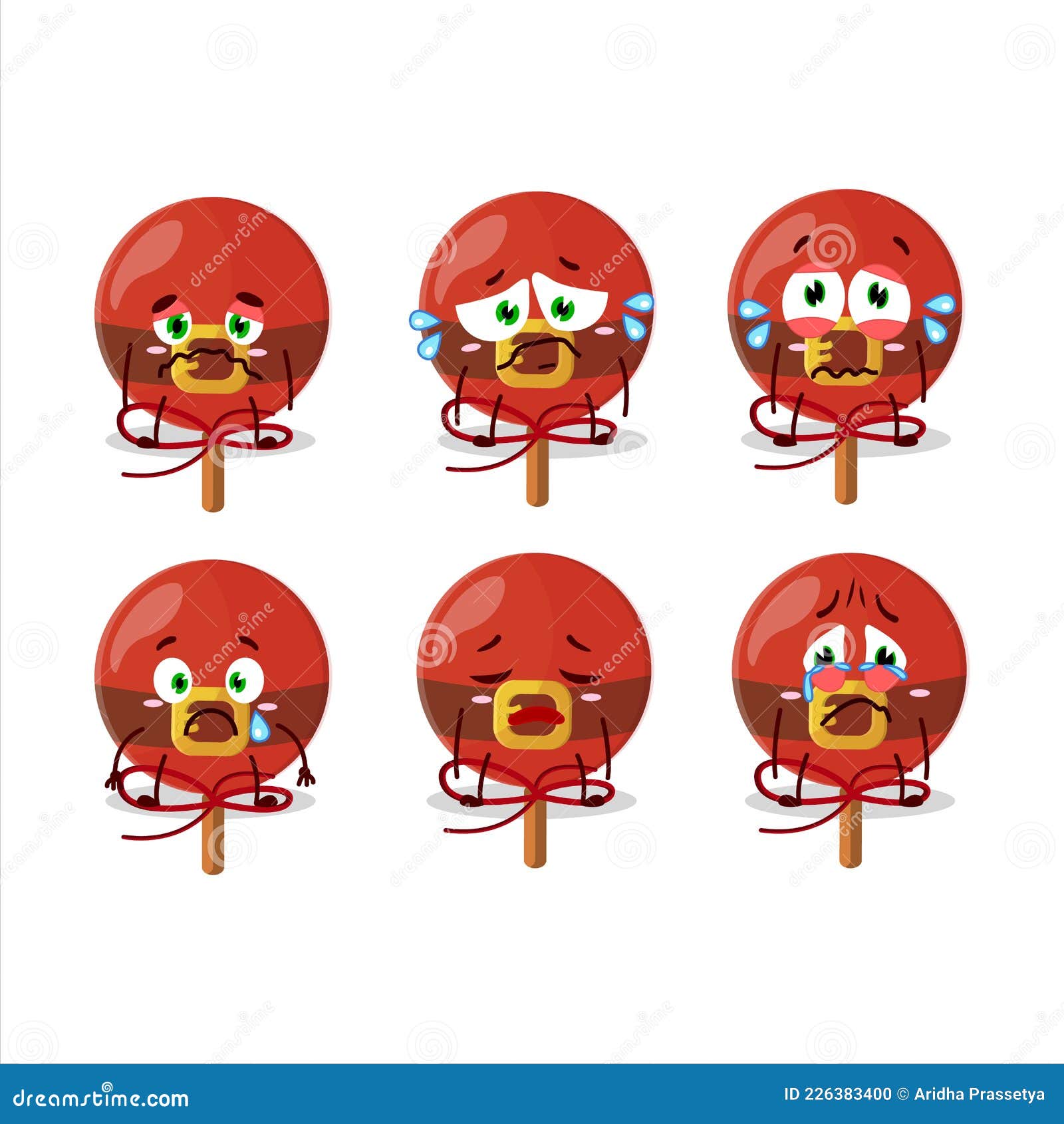 Candy Santa Cartoon Character with Sad Expression Stock Vector ...