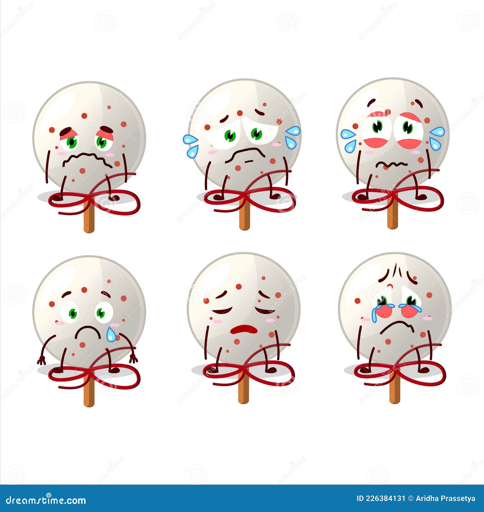 Candy Santa Cartoon Character with Sad Expression Stock Vector ...