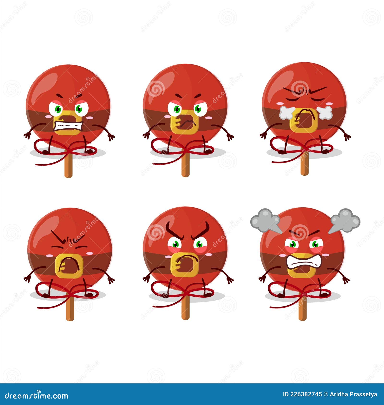Candy Santa Cartoon Character with Various Angry Expressions Stock ...