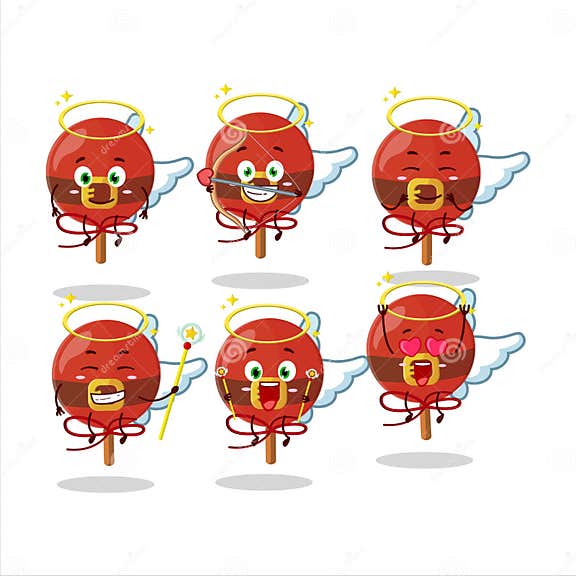 Candy Santa Cartoon Designs As A Cute Angel Character Stock Vector