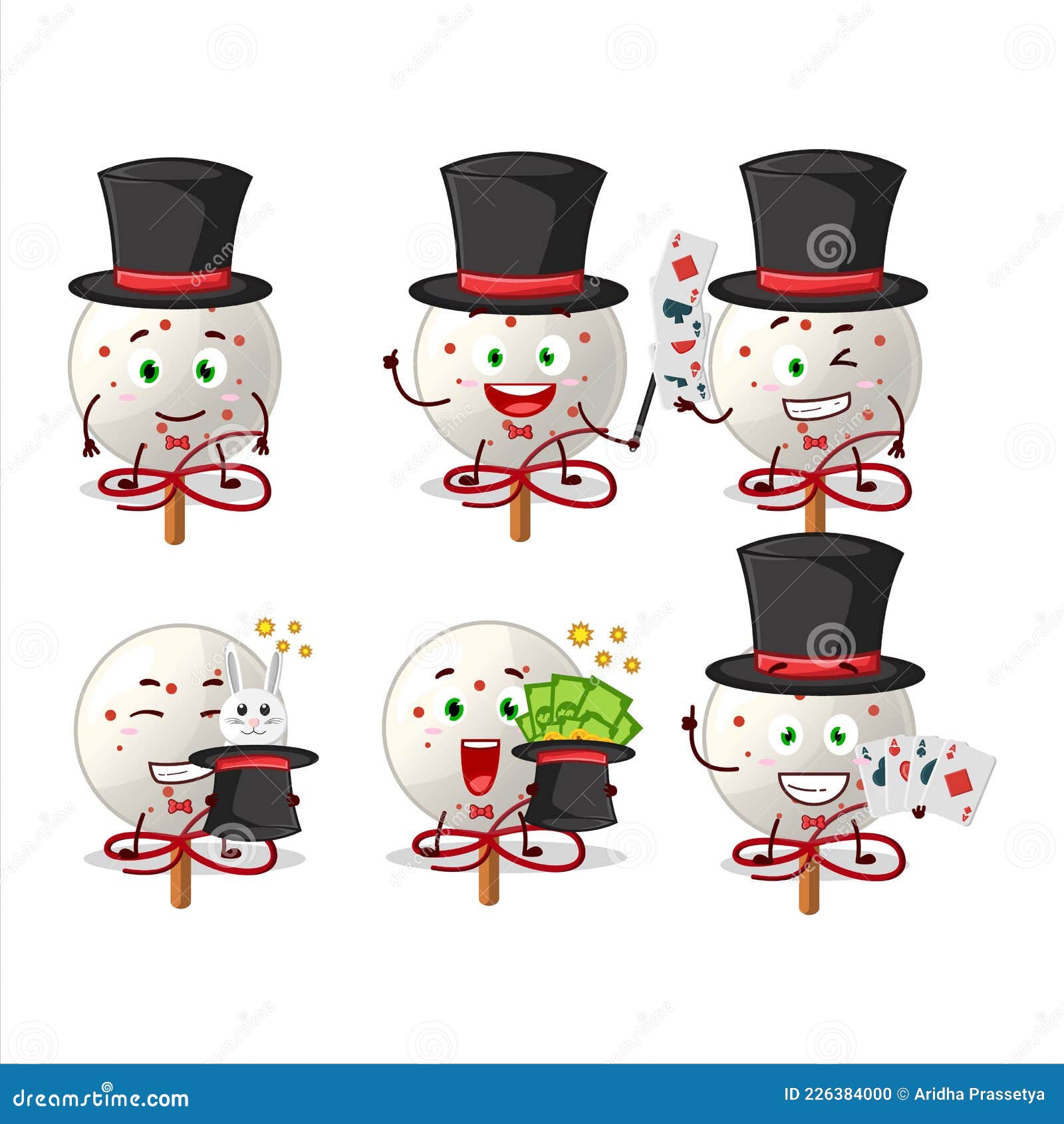 A Candy Santa Magician Cartoon Character Perform on a Stage Stock ...