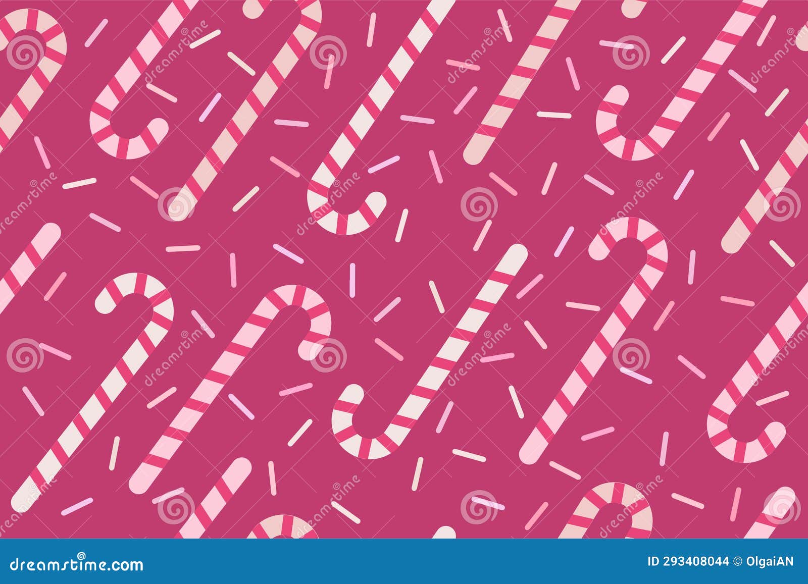 Candy Seamless Christmas Pattern. Vector Winter Holidays Print for ...