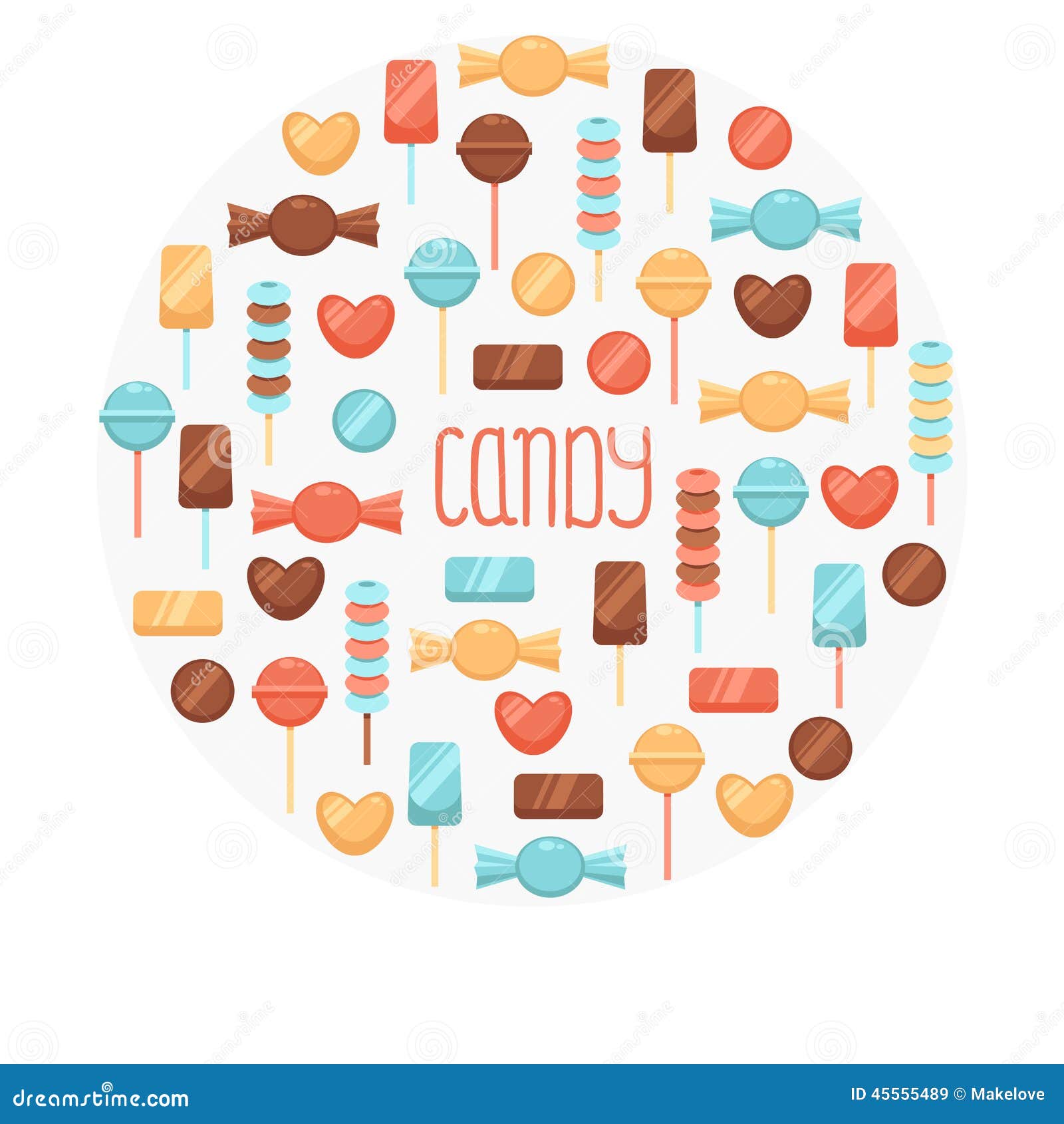 Candy set stock vector. Illustration of design, sweet - 45555489