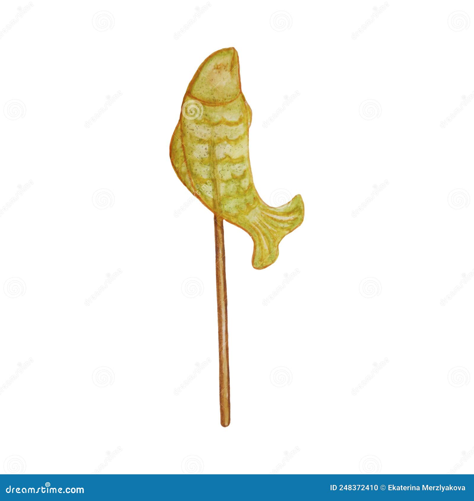 Candy in the Shape of Fish on Stick Lollipop Stock Illustration ...
